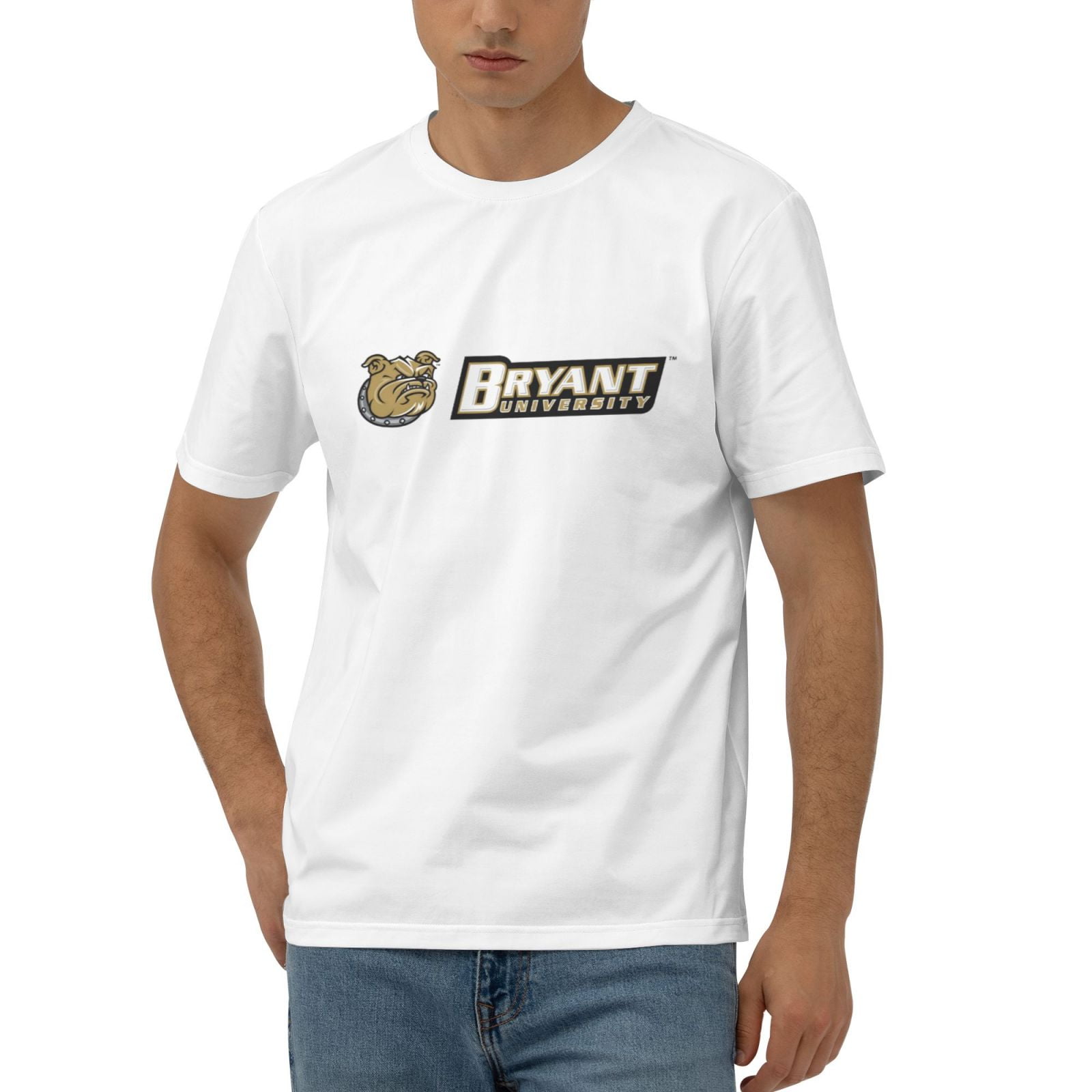 Bryant University Logo Men'S 170g Combed Cotton Short Sleeve T-Shirt ...
