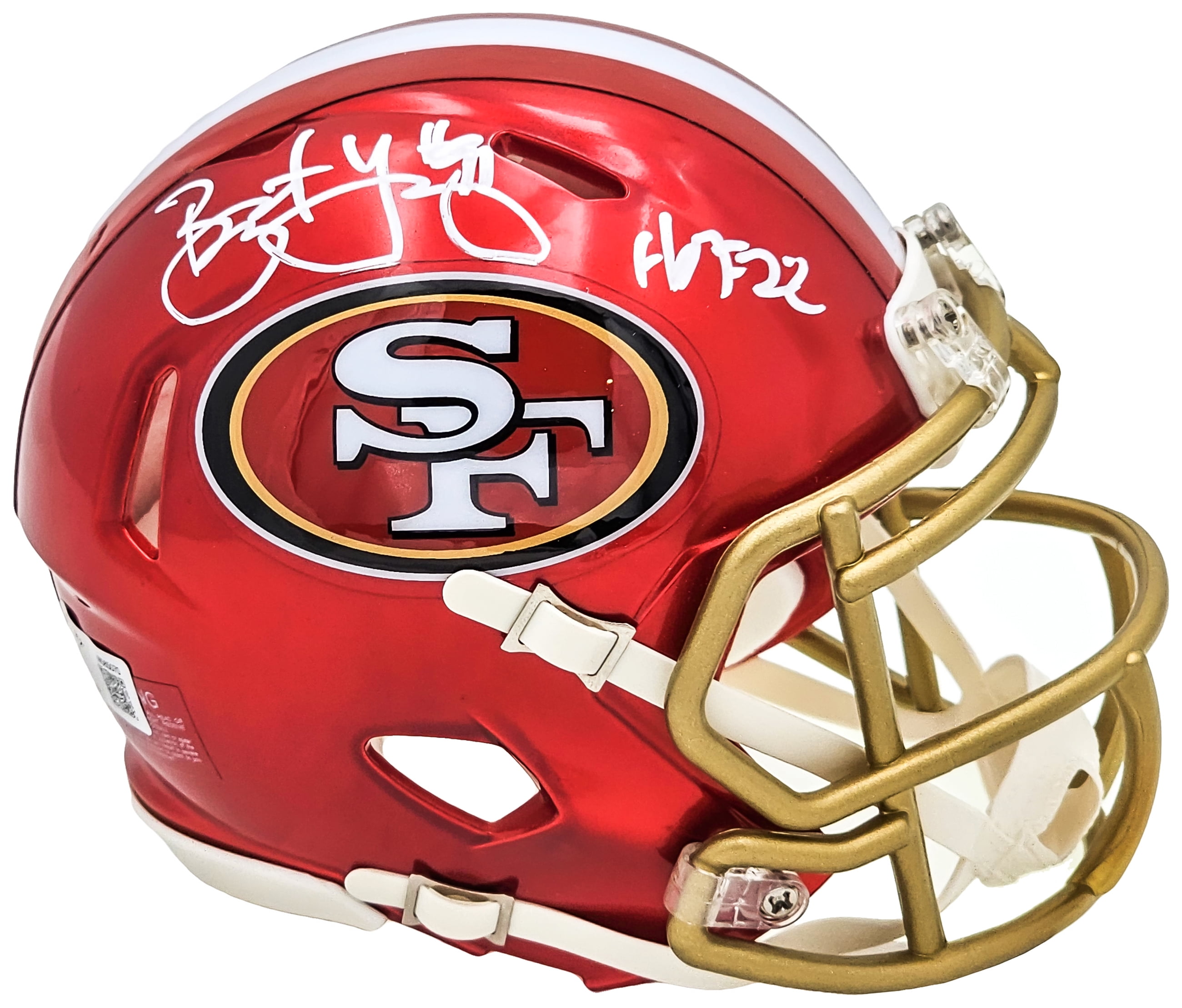 Bryant Young Autographed San Francisco 49ers Flash Red Speed Mini ...
