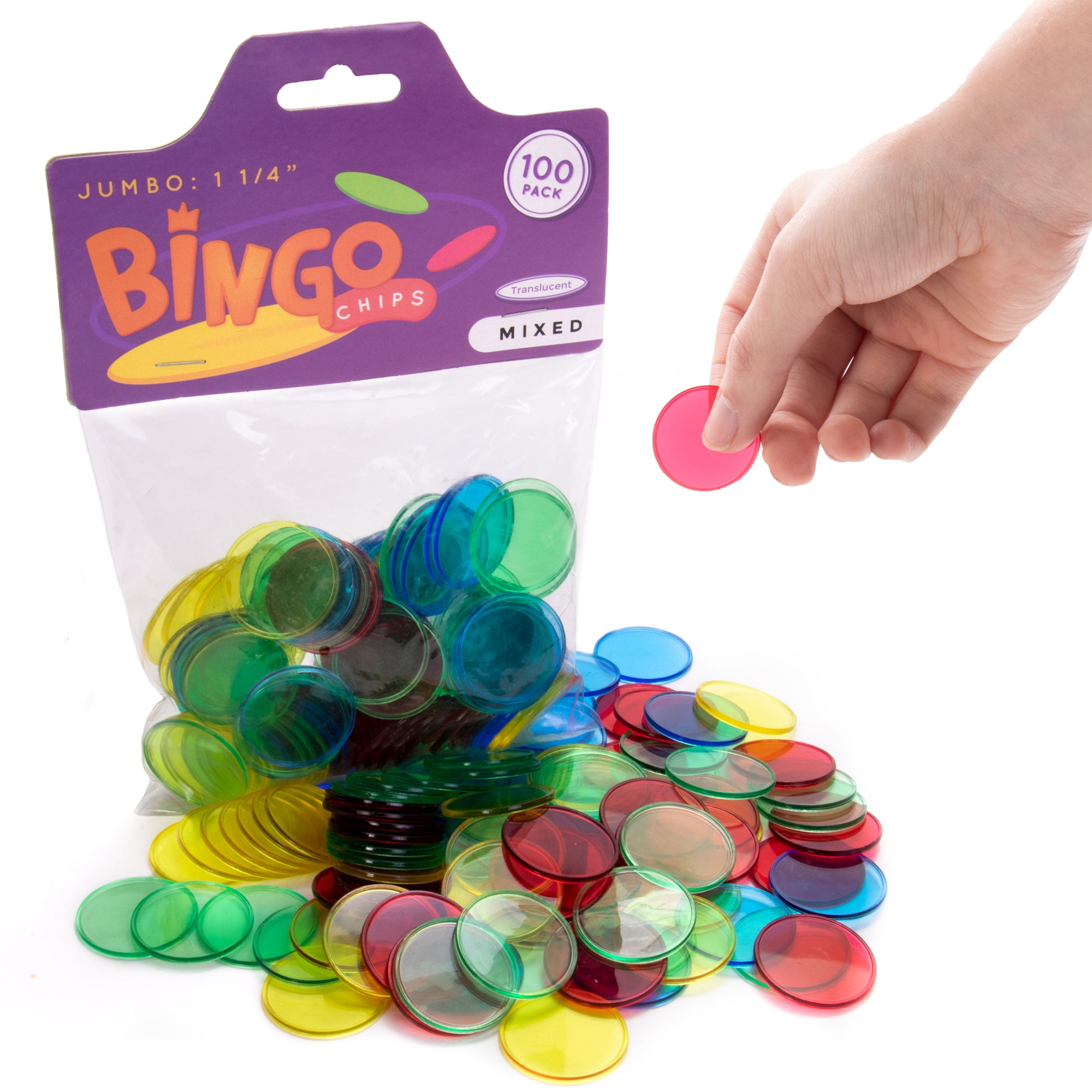 Brybelly 100 Jumbo 1.25" Bingo Chips for Large Print Cards ...