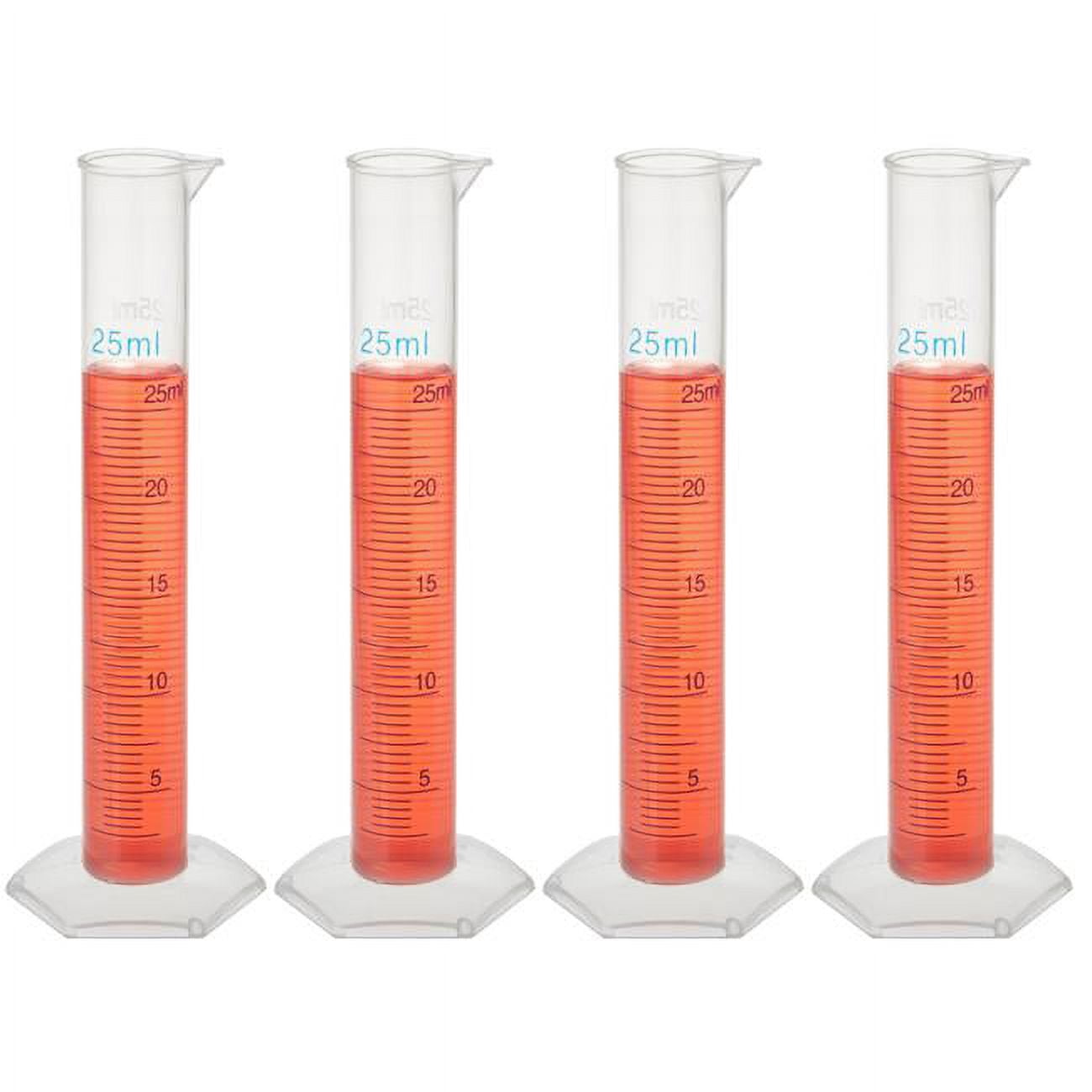 Brybelly 25 ml Polypropylene Plastic Graduated Cylinders - Pack of 4 ...