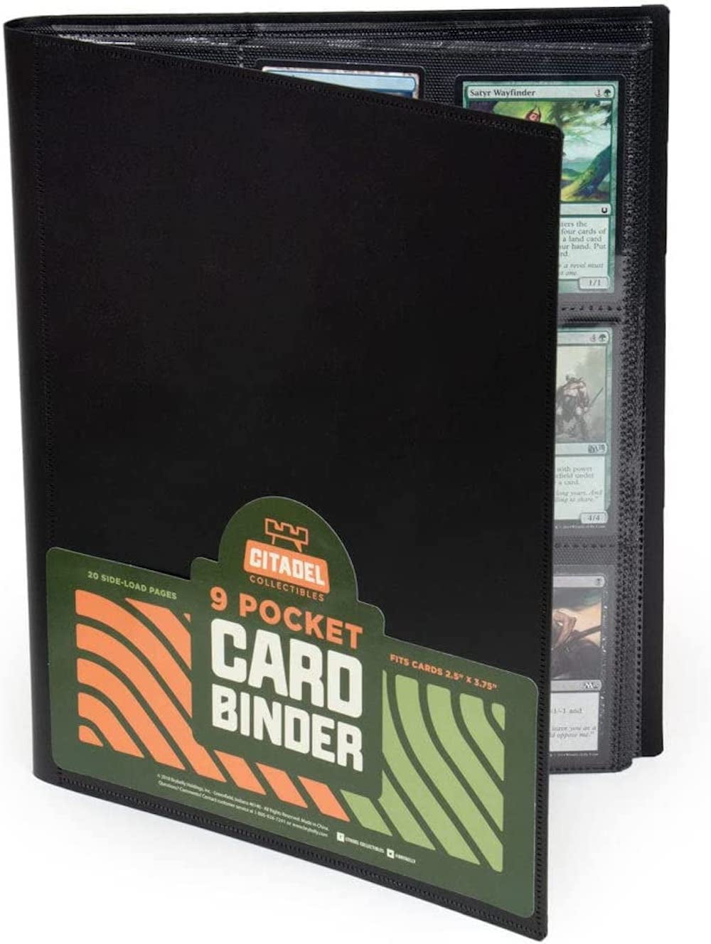 Brybelly 9 Pocket Trading Card Binder Black 20 Double-Sided Pages ...
