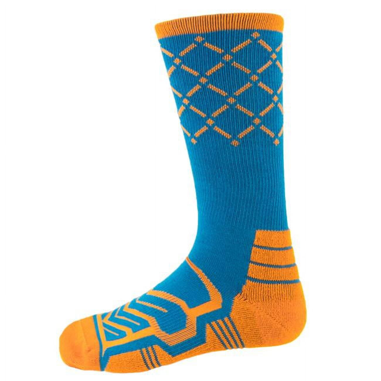 Brybelly SSOC-007L Basketball Compression Socks, Blue & Orange - Large ...