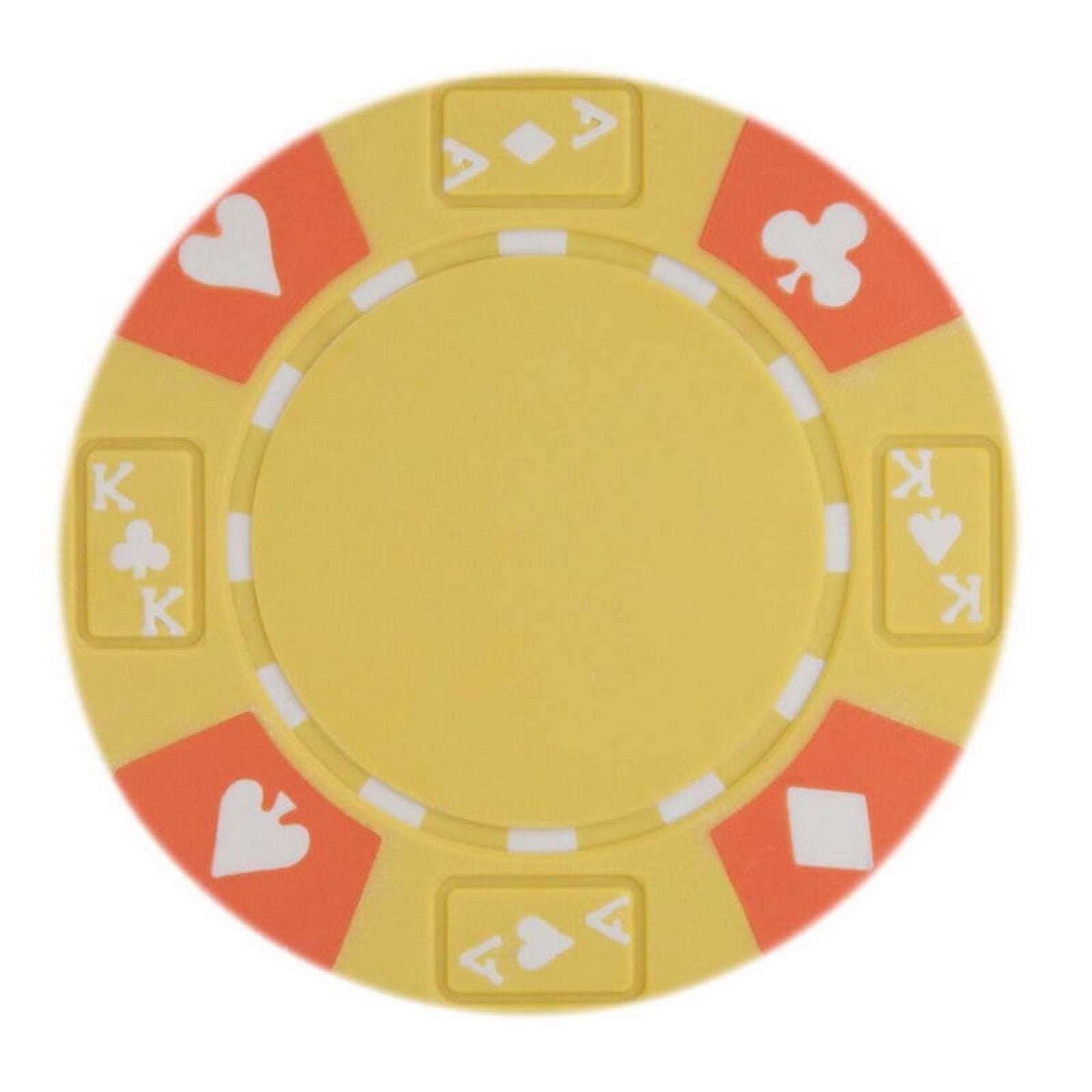 Brybelly CPAK-25 Ace King Suited 14 Gram Poker Chips (25 Pack)-Yellow - Walmart.com