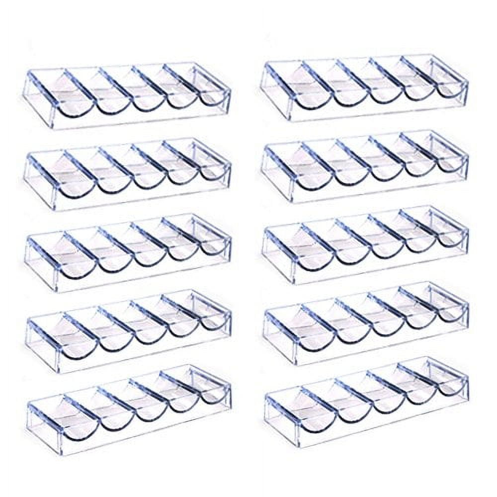 Brybelly Clear Acrylic Poker Chip Trays, 10-Pack, Casino Standard Size ...