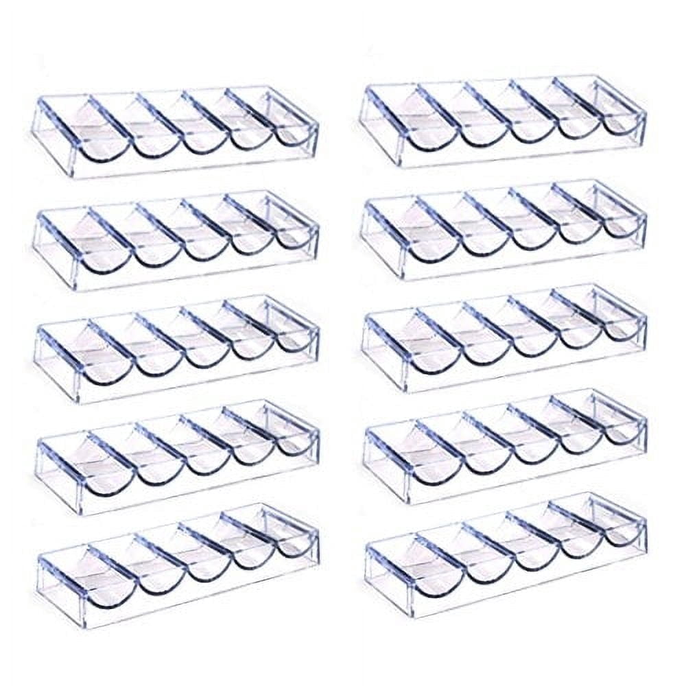 Brybelly Clear Acrylic Poker Chip Trays, 10-Pack, Casino Standard Size ...