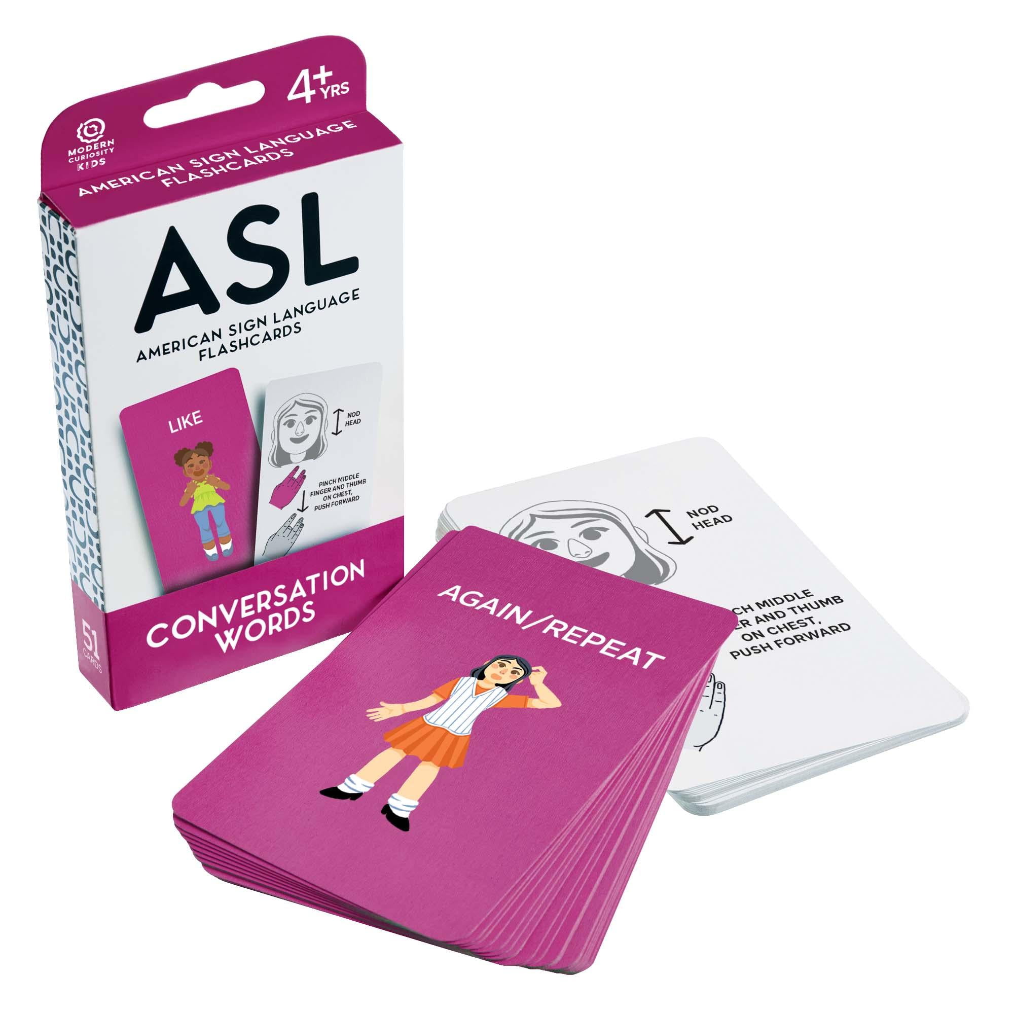 Brybelly Conversation Words American Sign Language Flashcards - Walmart.com