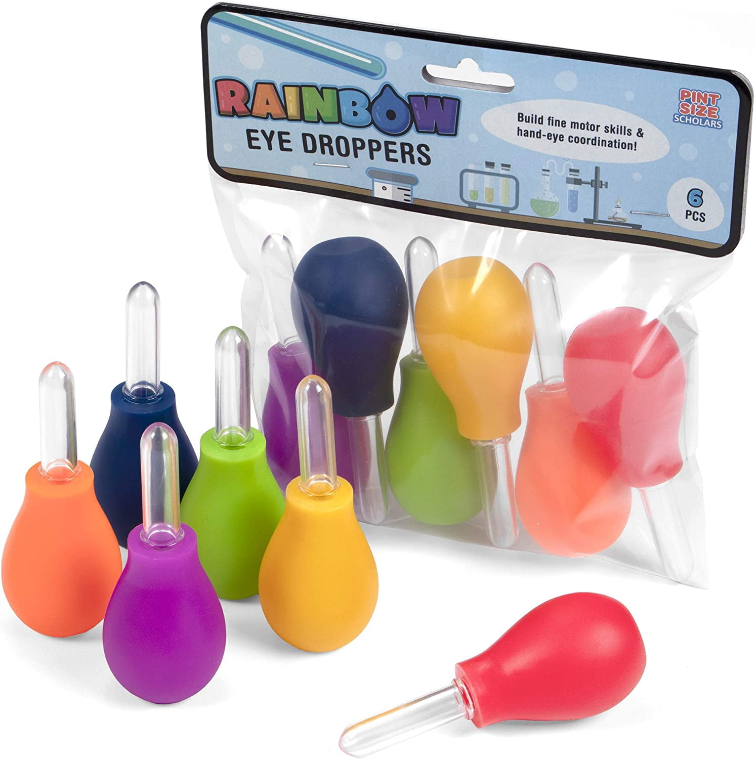 Brybelly ESUP-002 Jumbo Rainbow Eye Dropper - Pack of 6 - Walmart.com