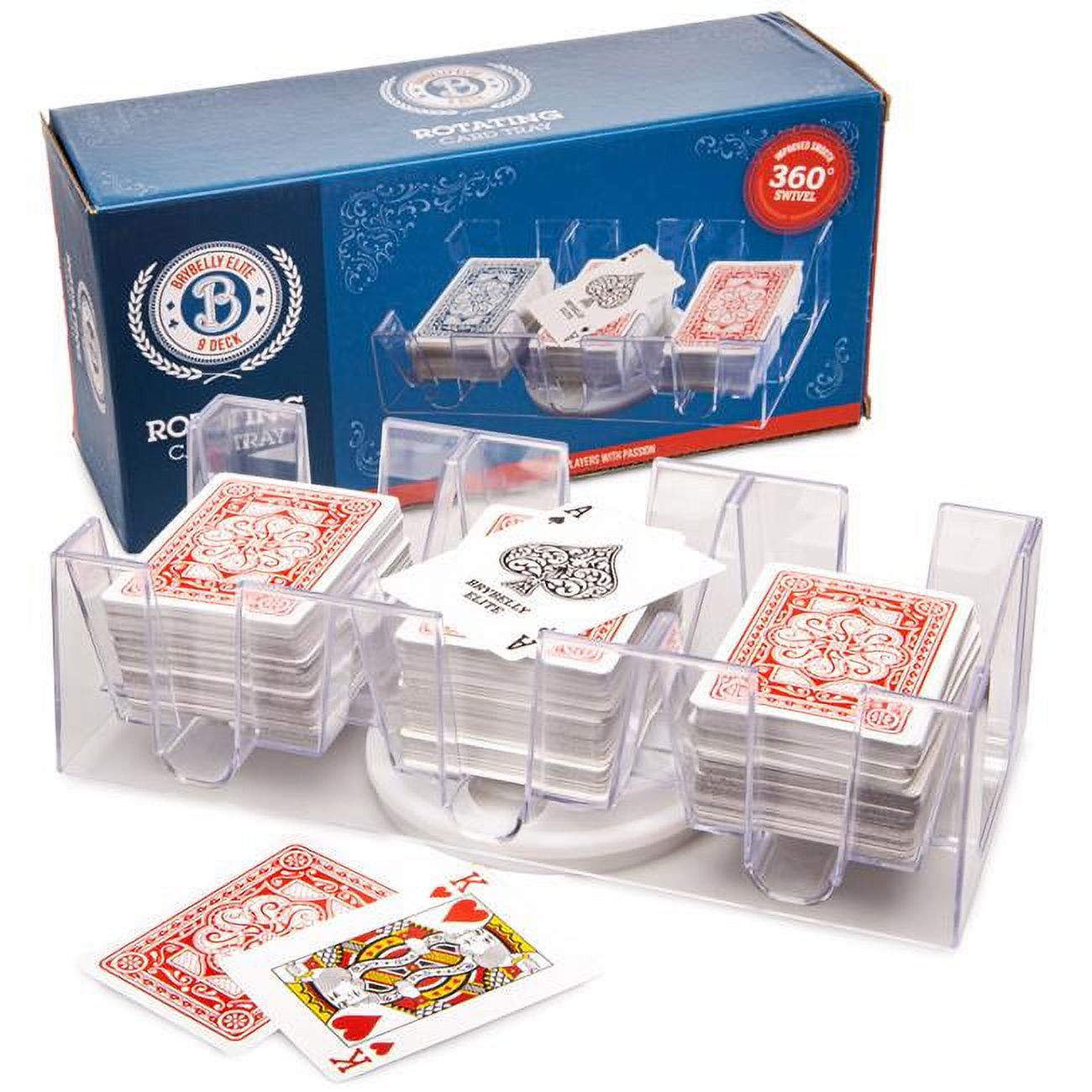 Brybelly Elite Rotating Card Holder Tray, 9 Deck - Walmart.com