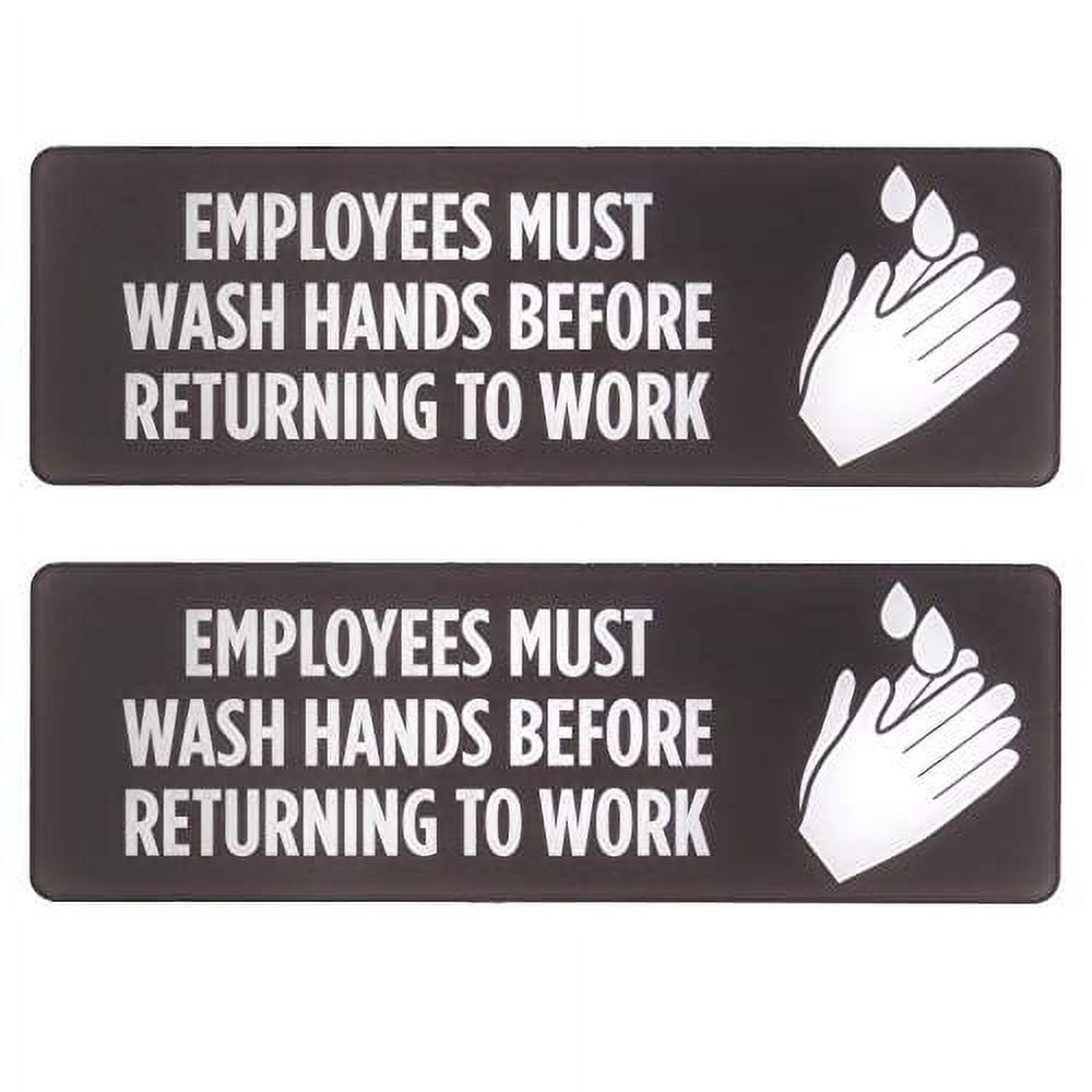 Brybelly Employees Must Wash Hands Self-Adhesive Sign 2pk Handwashing ...