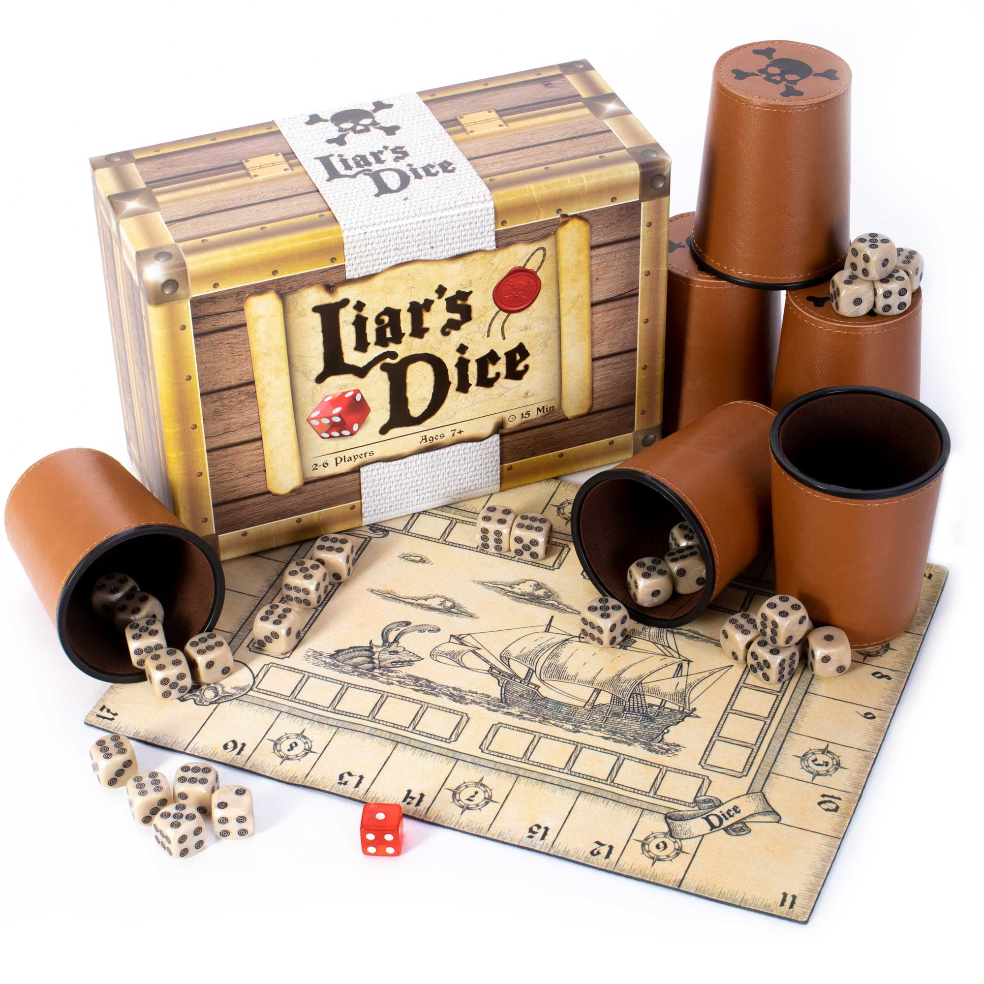 Brybelly Liar's Dice Game Set - Classic Family Bluffing Board Game, 9. ...