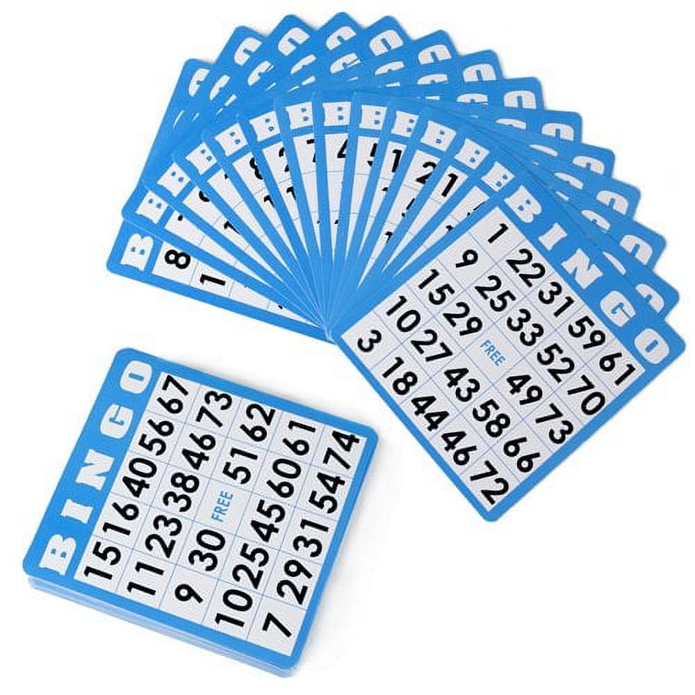Brybelly Holdings Reusable 50 Pack Blue Bingo Cards for Playing Game ...