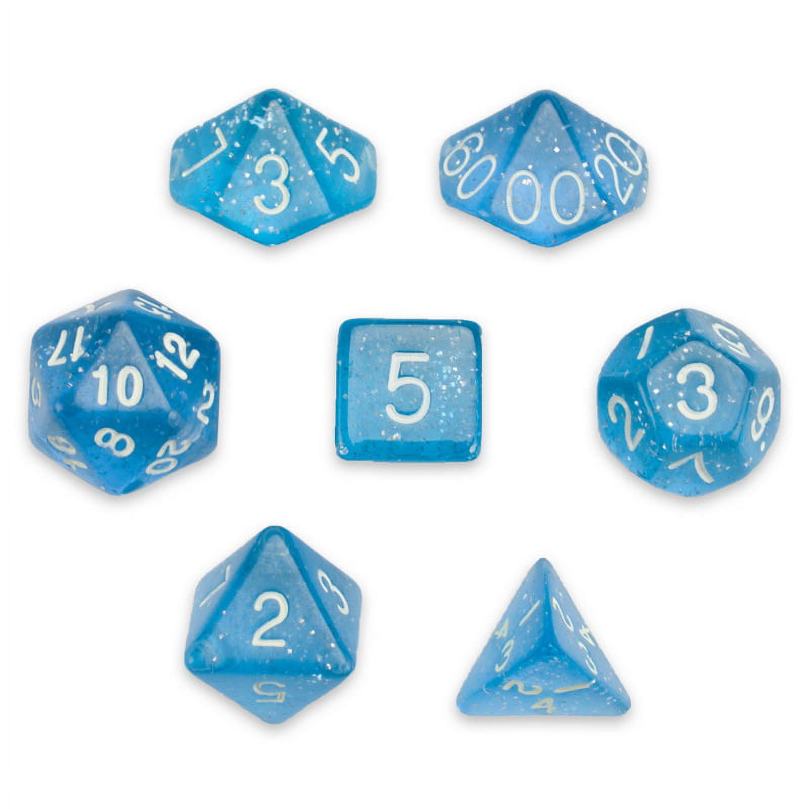 Brybelly Holdings 7 Die Polyhedral Dice Set in Velvet Pouch, Diamond ...