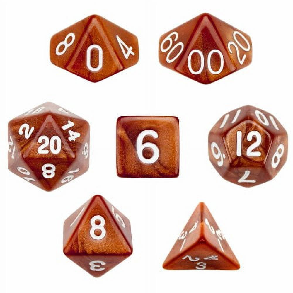 Brybelly Holdings GDIC-1119 Polyhedral Dice Set in Velvet Pouch, Copper ...