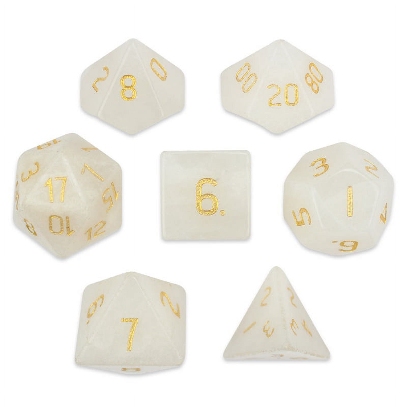 Brybelly Set of 7 Handmade Stone Polyhedral Dice, White Jade - Walmart.com