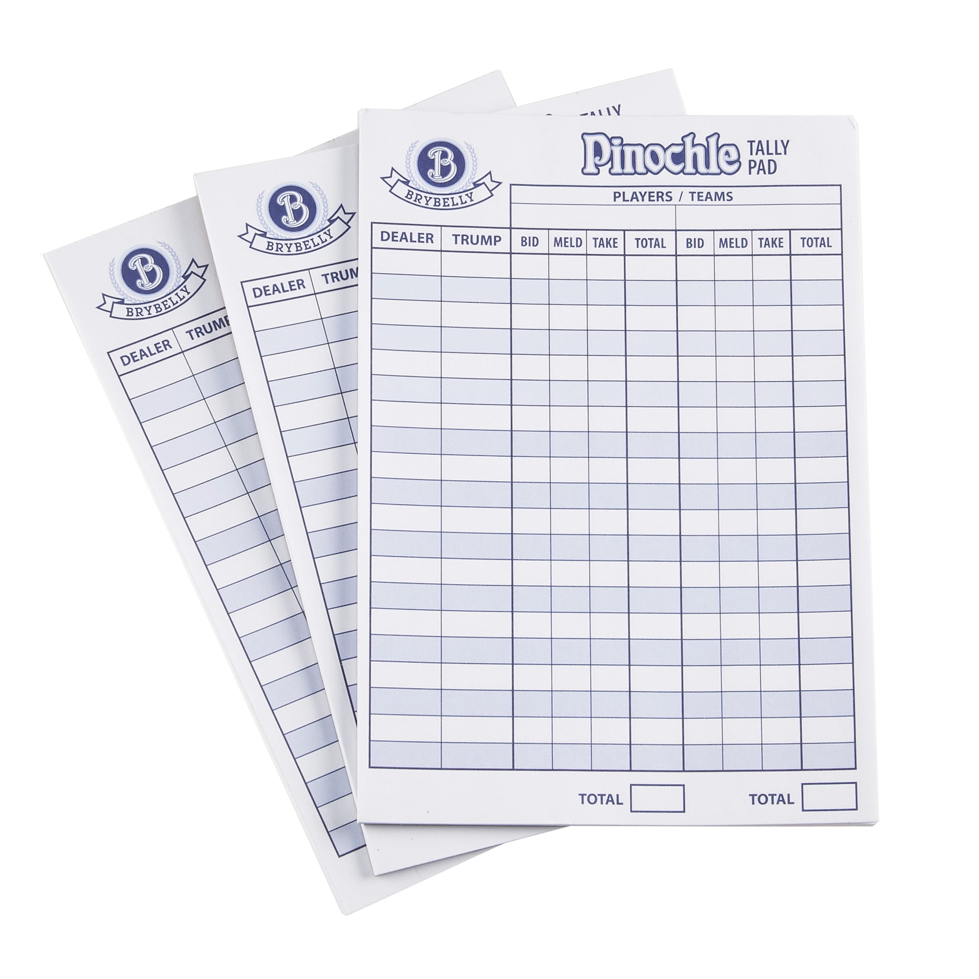 Brybelly Tear-away Pinochle Scorecards, 75-pack - Essential Accessory ...