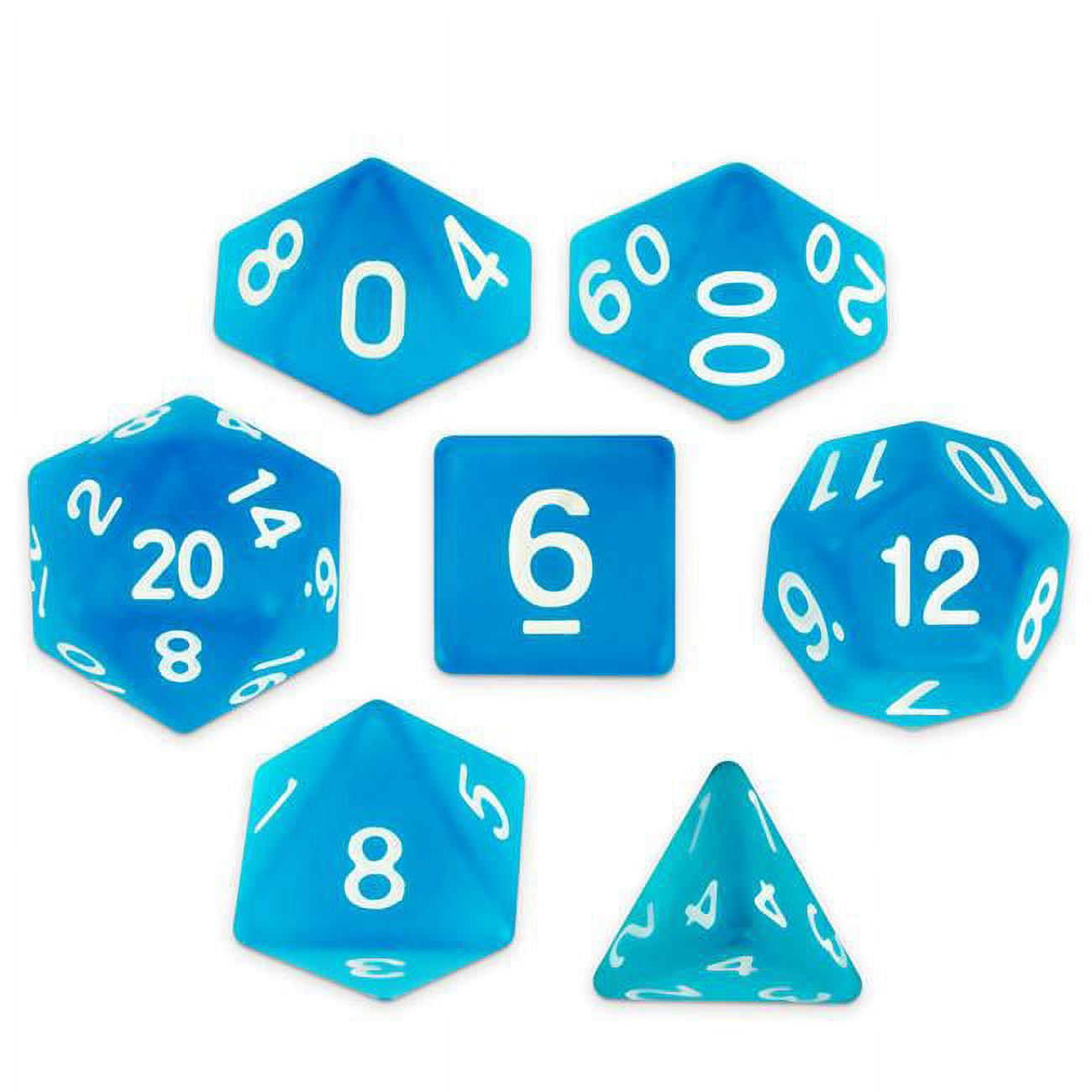 Brybelly Polyhedral Dice & Sea Glass Set of 7 - Icy and invigorating ...