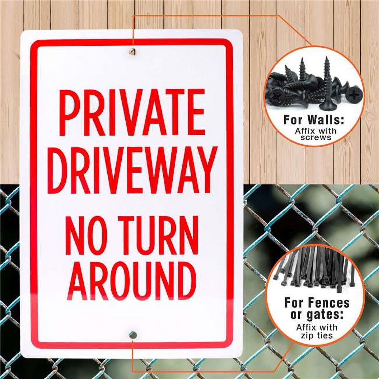 Brybelly Private Gateway No Turn Around Sign - Walmart.com