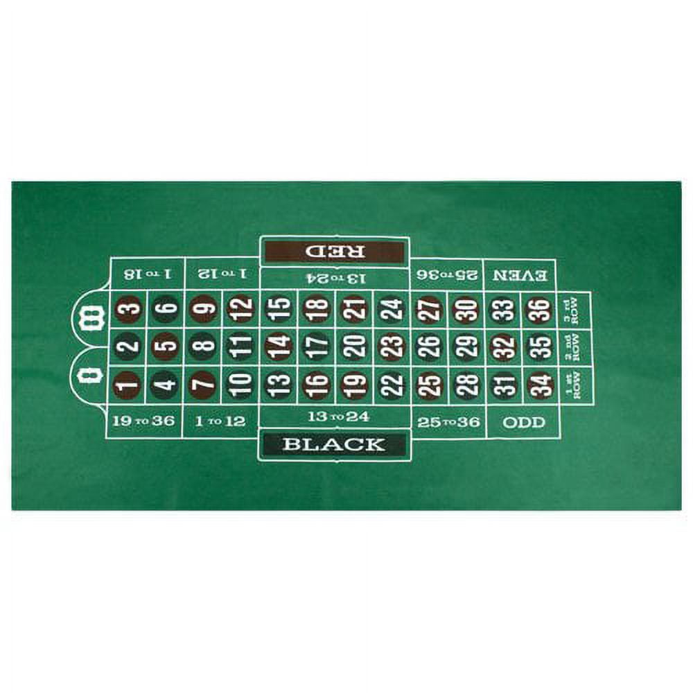 Brybelly Roulette Green Casino Gaming Table Felt Layout, 36" x 72 ...