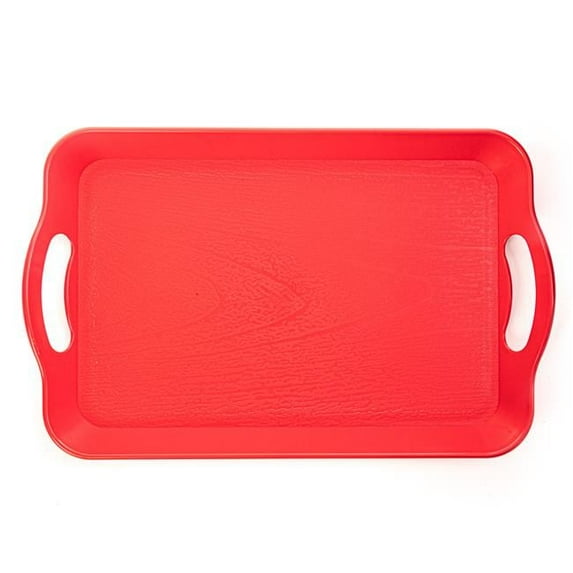 Brybelly Textured Cafeteria Tray with Handles, Red - Small - Walmart.com