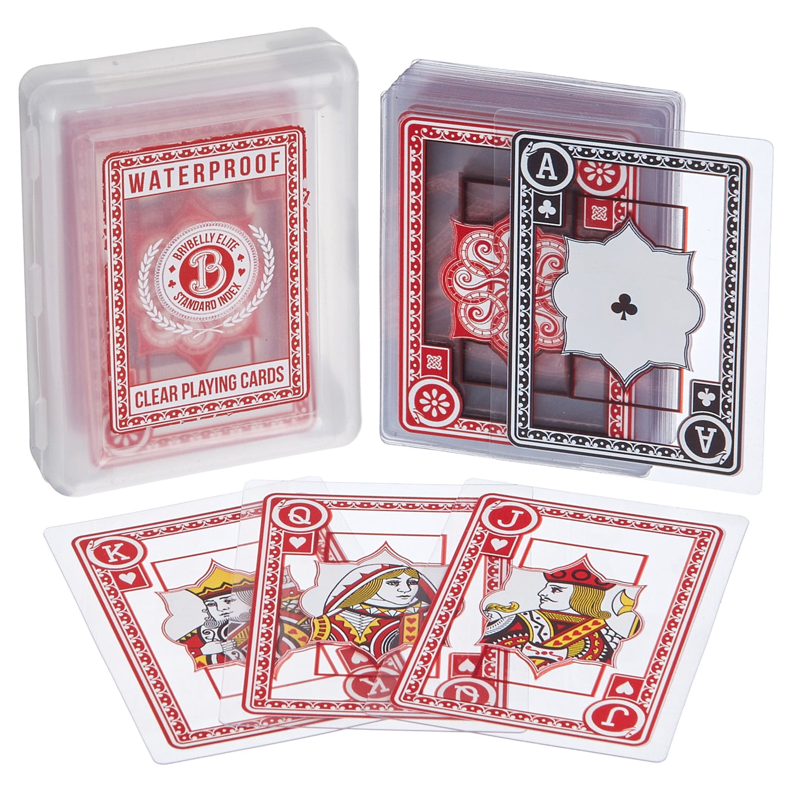 Brybelly Transparent Waterproof Playing Card Deck - 54 Washable ...