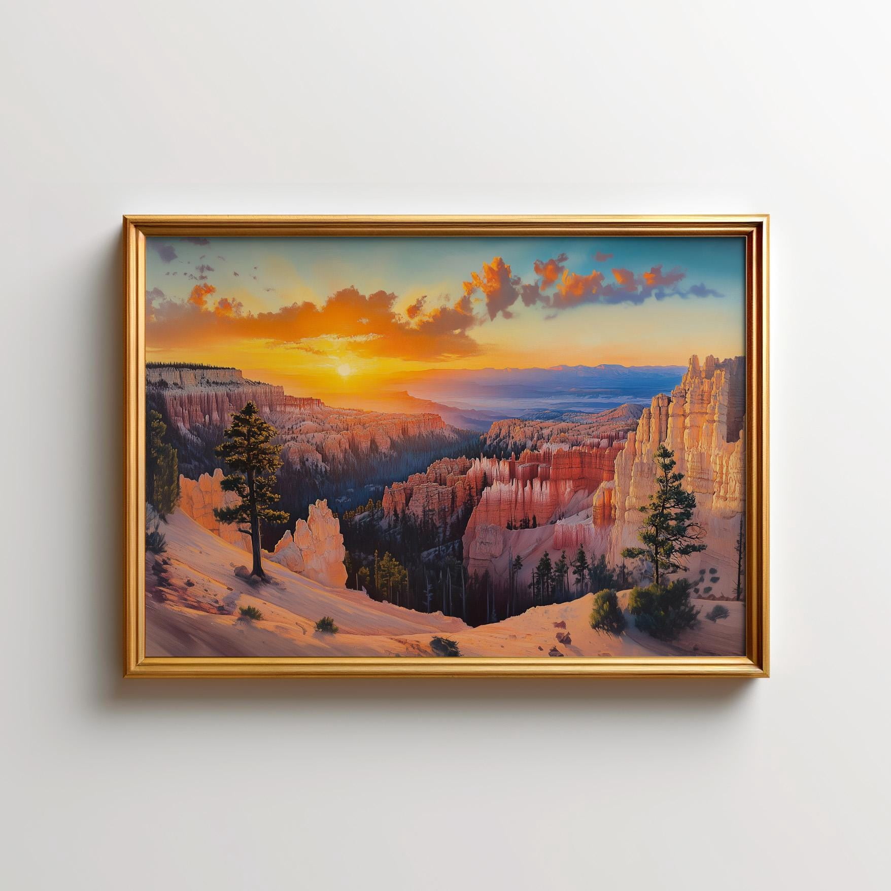 Bryce Canyon Art Poster Utah Landscape Poster For Nature Lovers ...