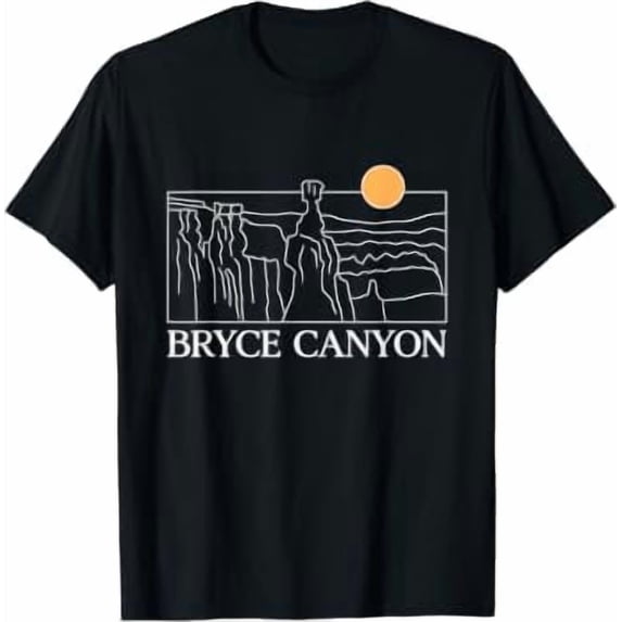 Bryce Canyon National Park Utah Minimalist Line Art Retro Classic Theme ...