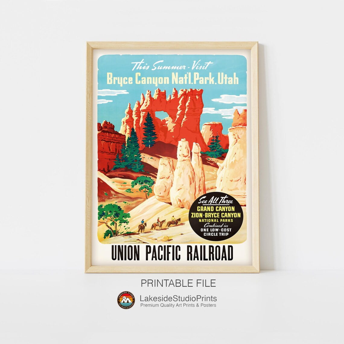 Bryce Canyon National Park Vintage Poster Instant Jpg File Printable ...