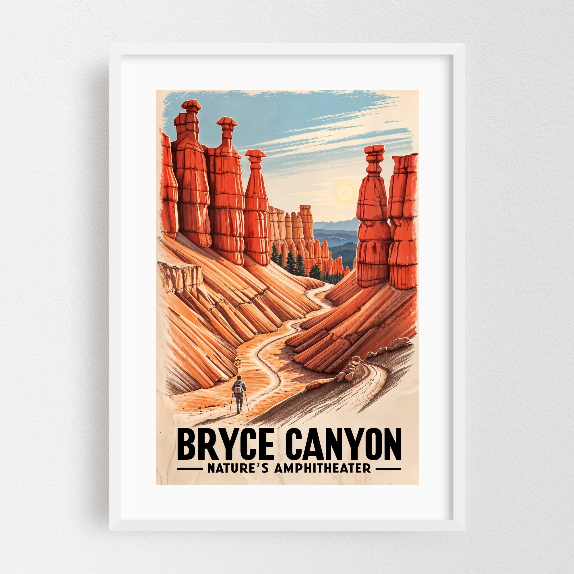 Bryce Canyon Poster: Vintage National Park Art - Utah Illustration ...