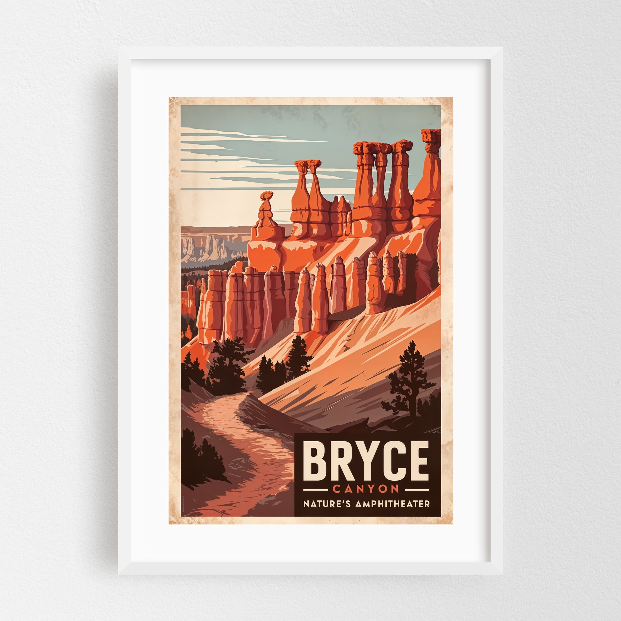 Bryce Canyon: Timeless Beauty in a Vintage Design - Utah Illustration ...