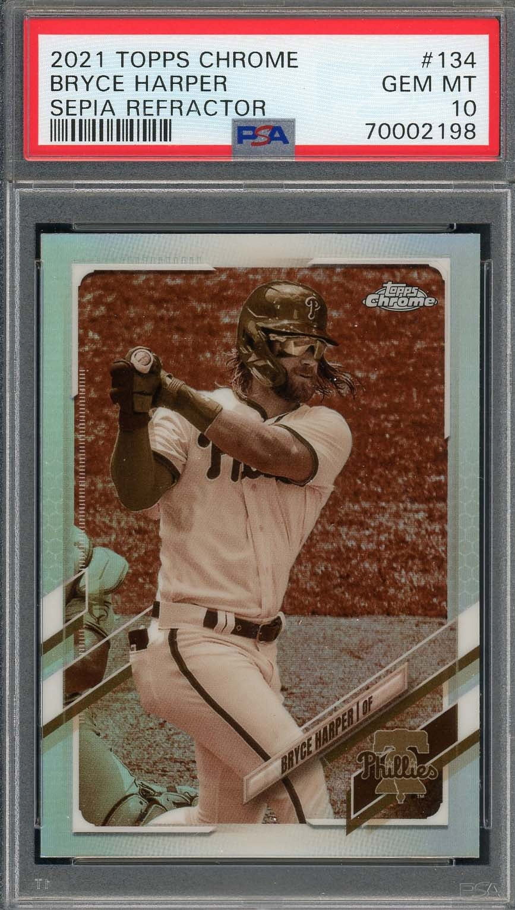 Bryce Harper 2021 Topps Chrome Sepia Refractor Baseball Card #134 ...