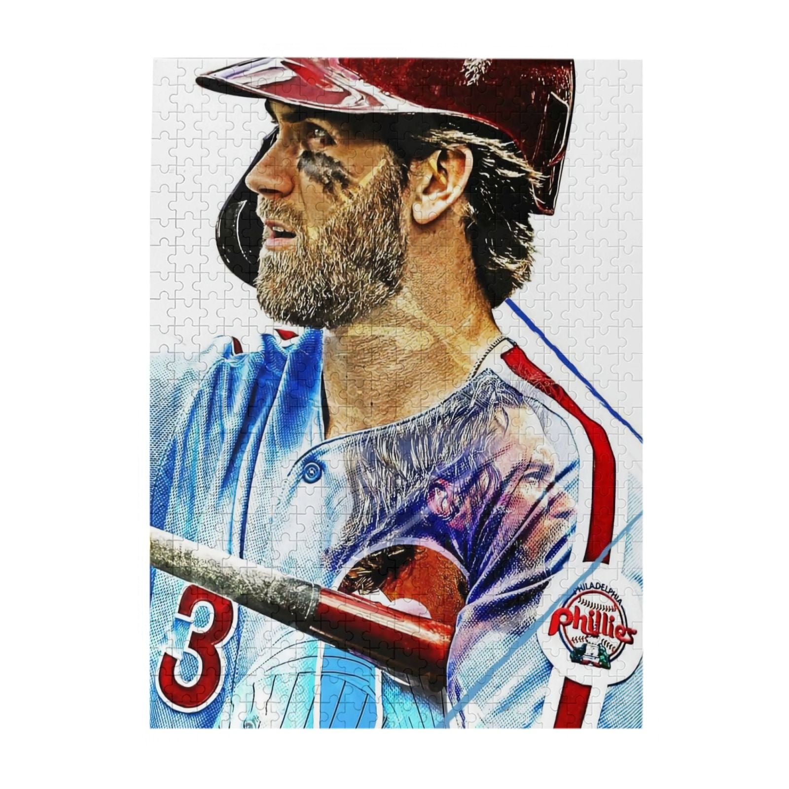 Bryce Harper Baseball Team Jigsaw Puzzle 500 Pieces, Adult Beautiful Color Box Wooden Jigsaw ...