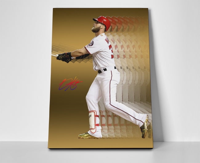 Bryce Harper Gold Poster or Wrapped Canvas - Walmart Business Supplies