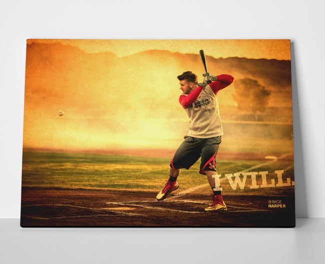 Bryce Harper I Will Poster or Wrapped Canvas - Walmart.com