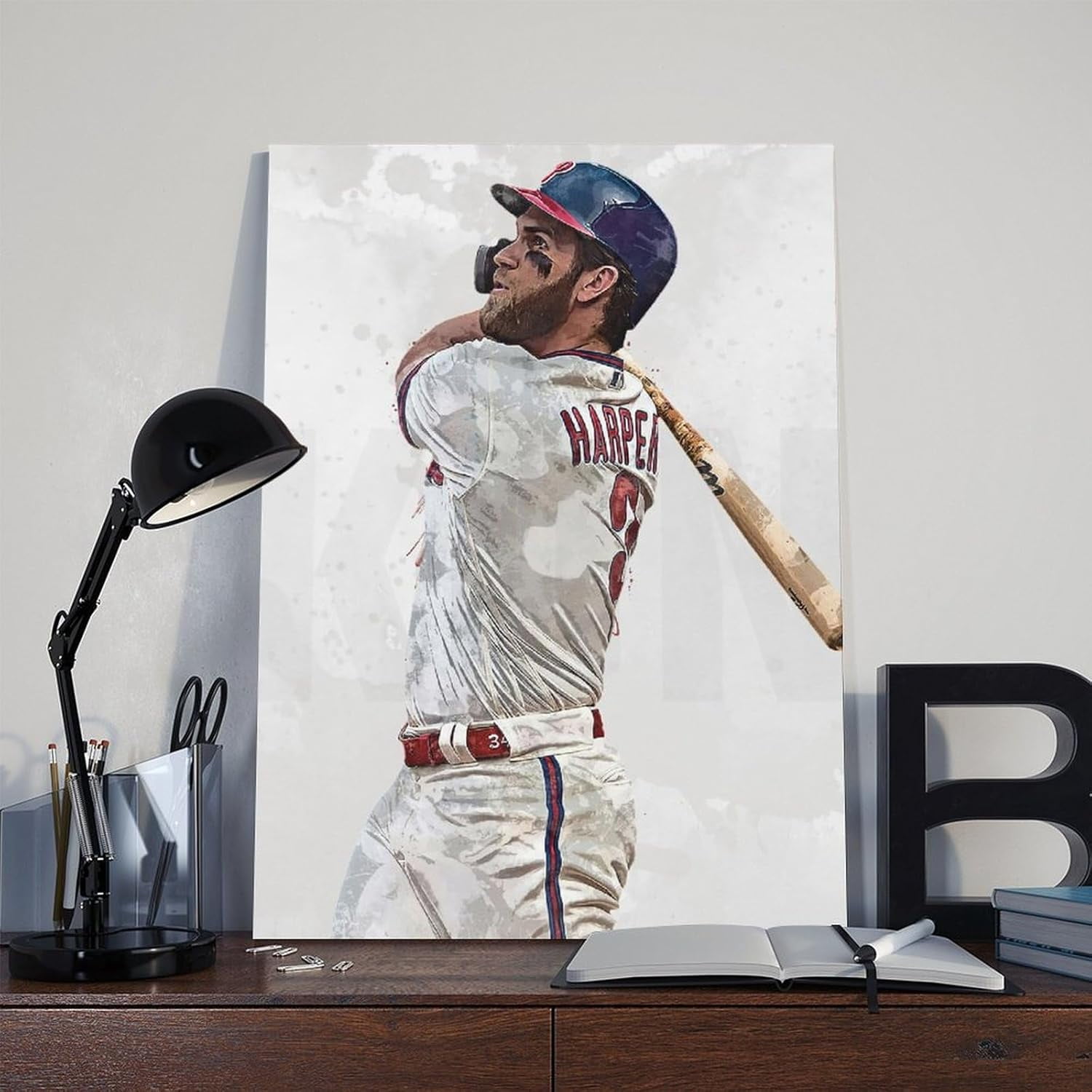 -Bryce-Harper-Poster-Baseball-Portrait-Art-Canvas-Bedroom-Wall-Decor ...