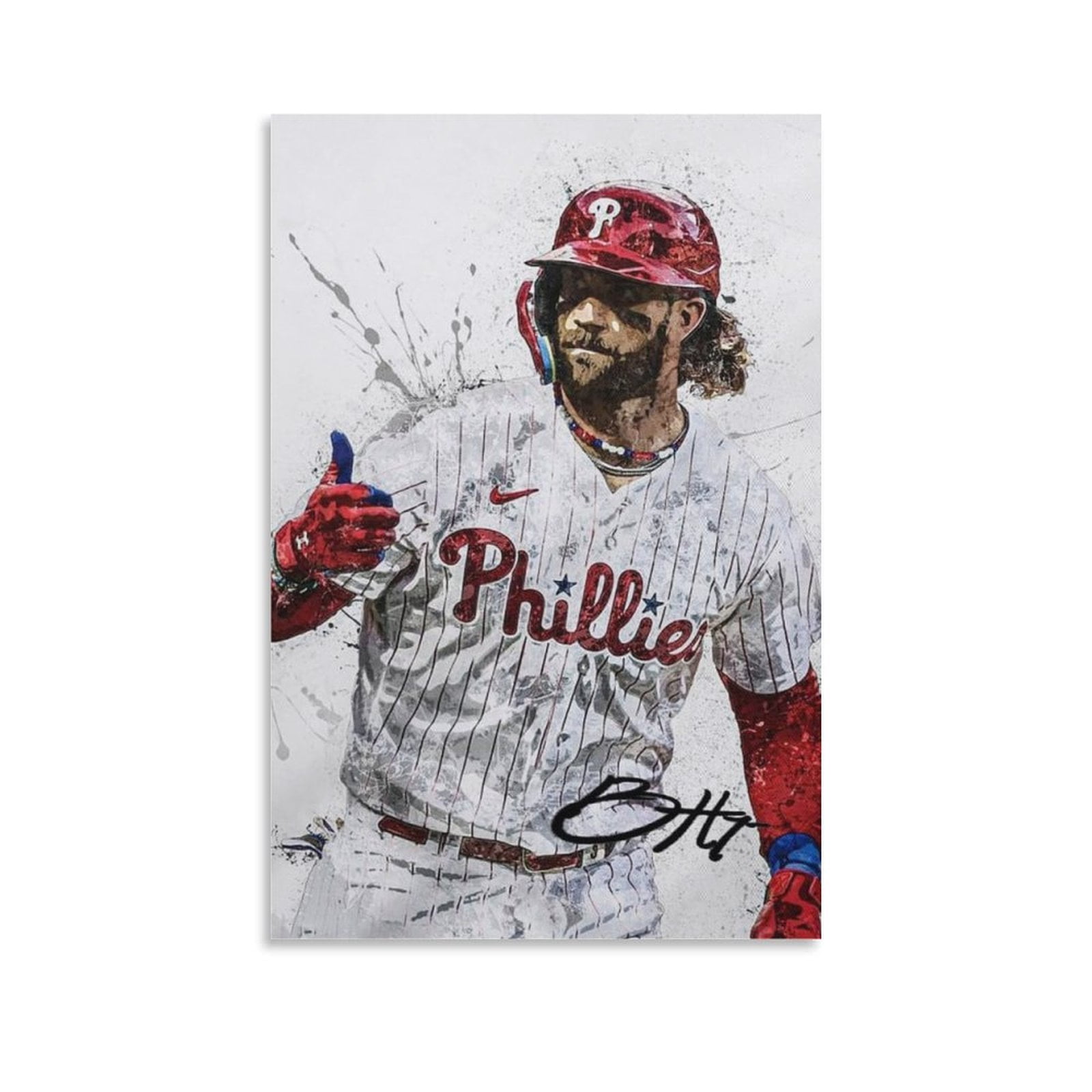 Bryce Harper Poster Canvas Poster Home Decor Poster Wall Art Hanging ...