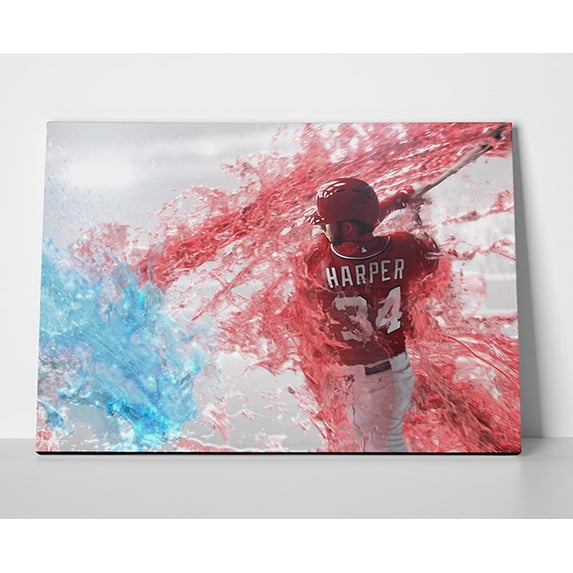 Bryce Harper Splash Poster or Wrapped Canvas - Walmart.com