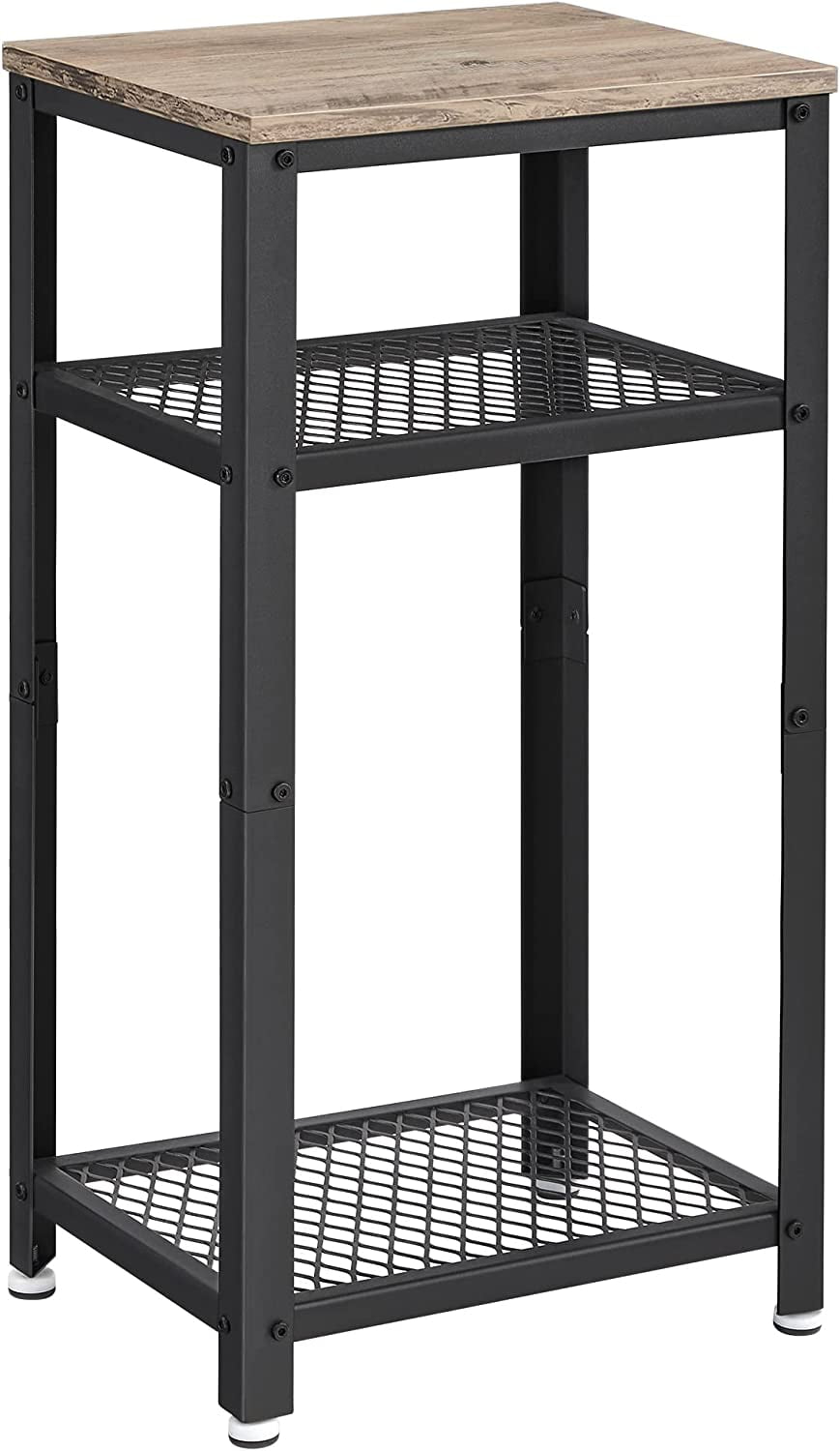 Bryce Side Table End Telephone Table with 2 Mesh Shelves for Office ...