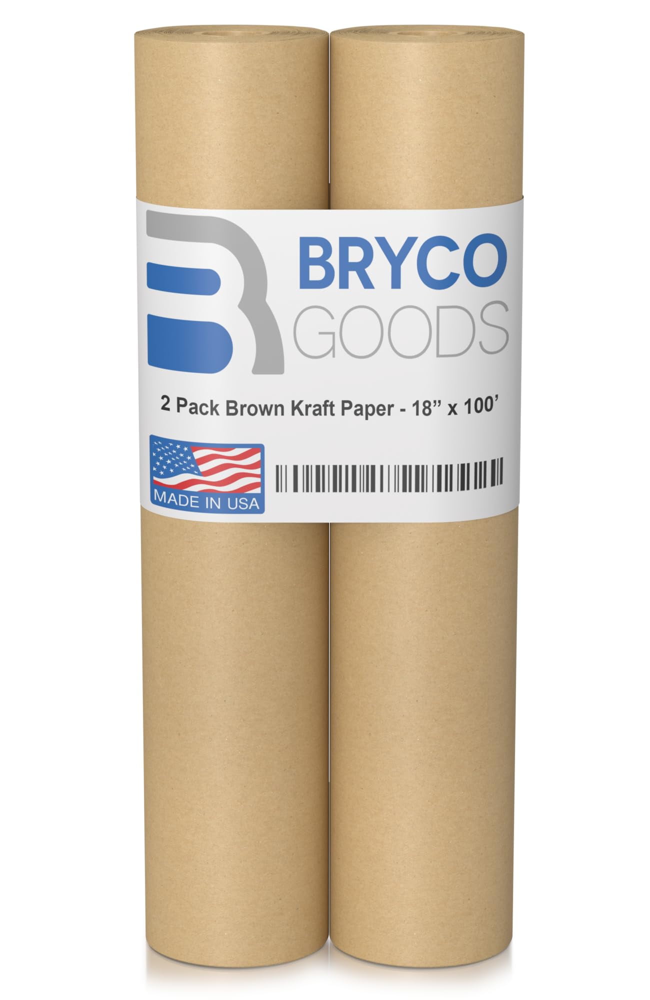 Bryco Goods (Pack of RRF12 2) Brown Kraft Packing Paper Rolls - 18" x ...