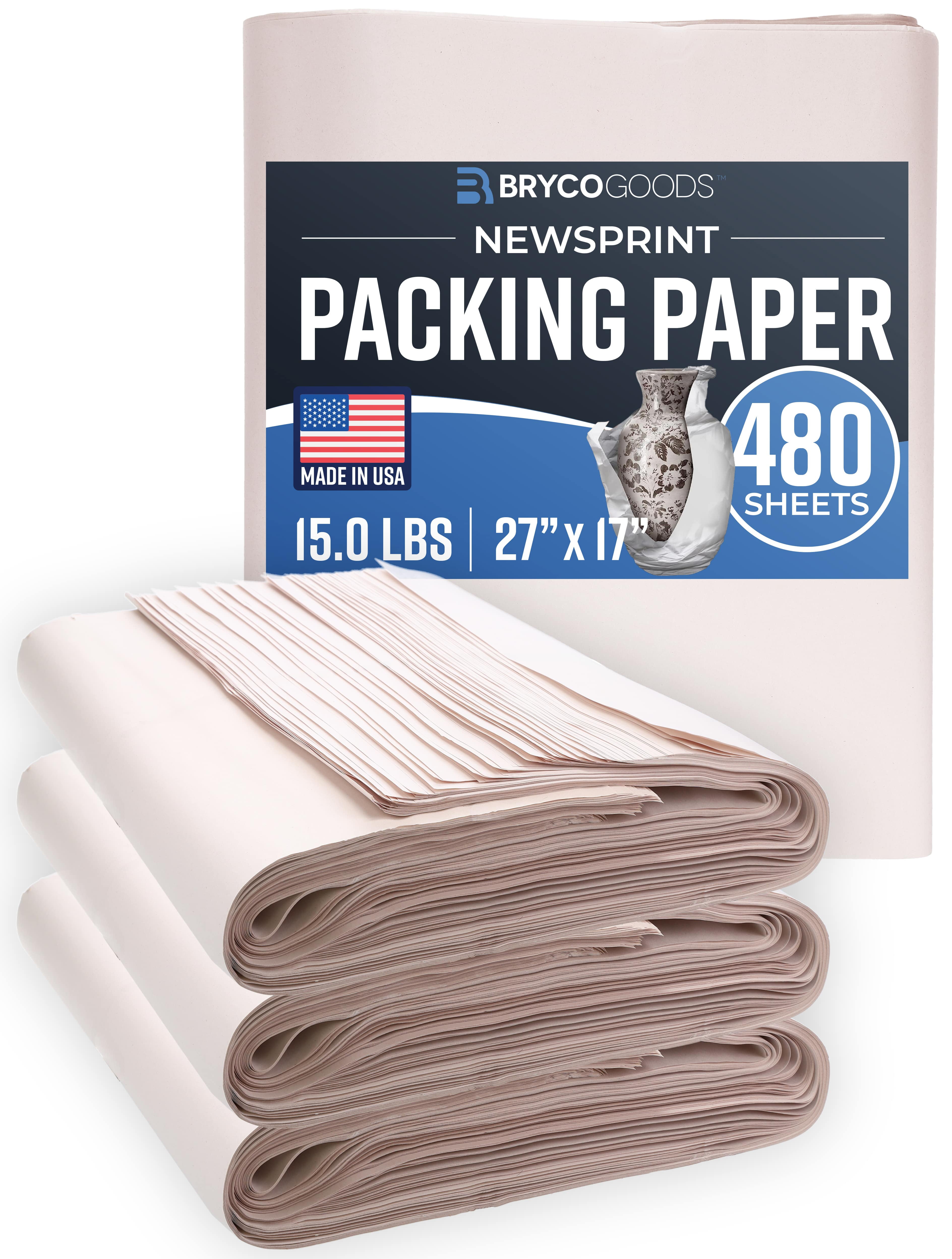 Bryco Goods - Packing Paper Sheets for Moving - 480 Sheets, 15lb ...