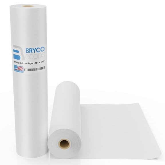 Paclord USA Made 18" x 1200" White Kraft Paper Roll, 45 lbs Thickness ...