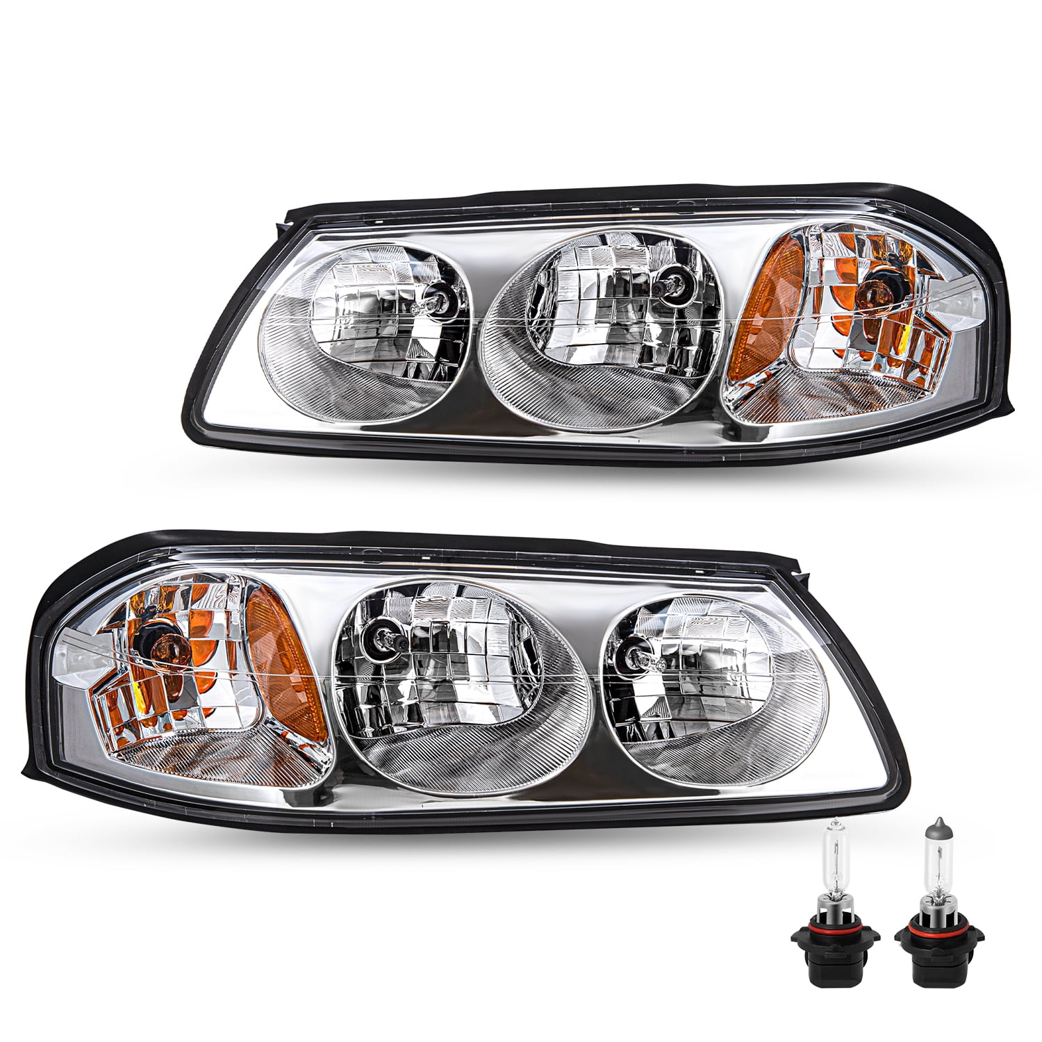 Bryght Impala Chrome Headlights 100w, Amber Halogen Headlights Bulb ...