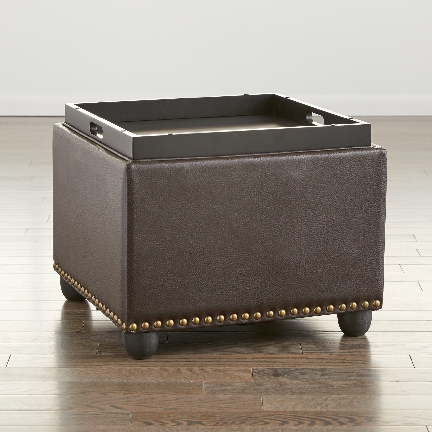 BrylaneHome 400 Lbs. Weight Capacity 22" Square Studded Ottoman ...