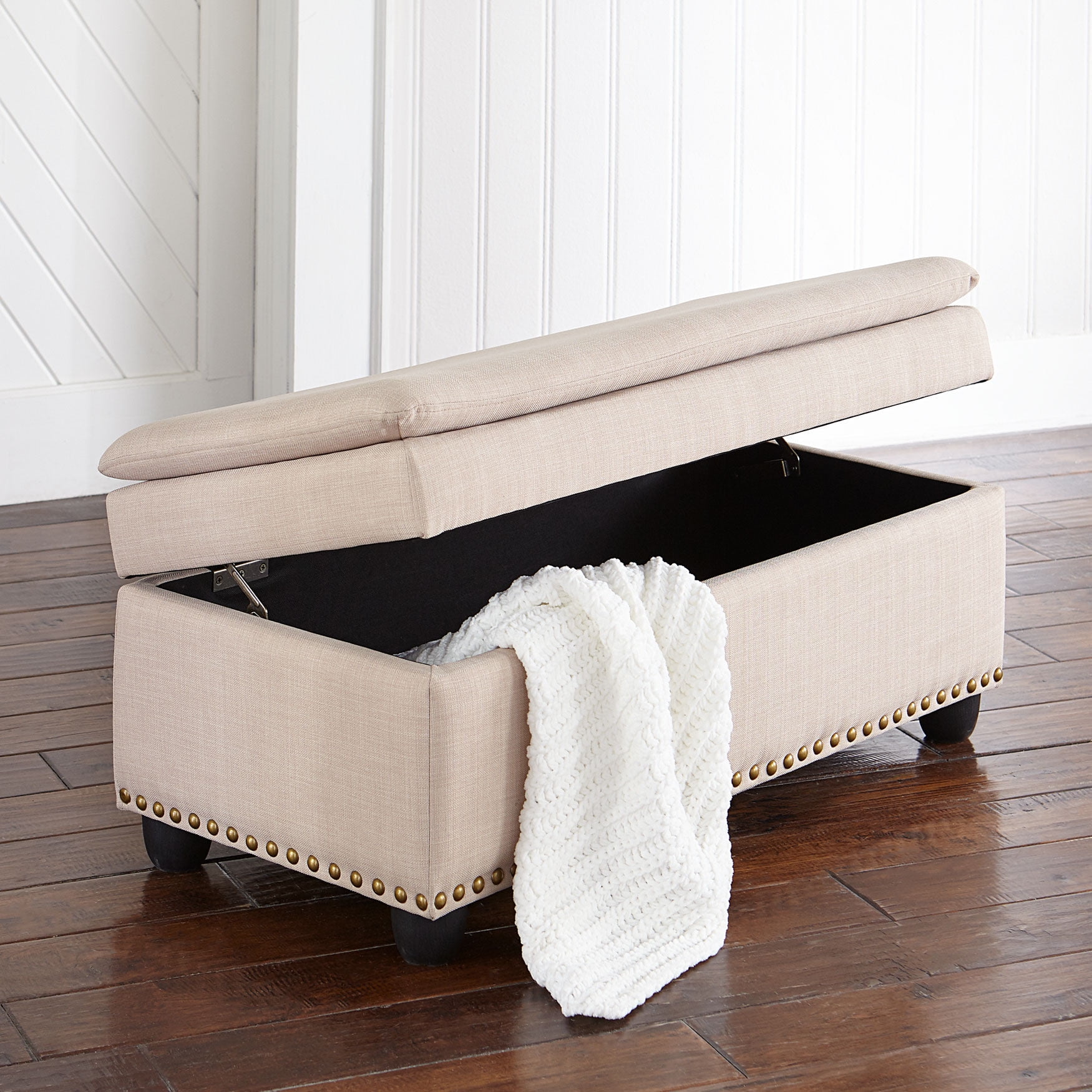 BrylaneHome 400 Lbs. Weight Capacity Extra Wide Studded Ottoman ...