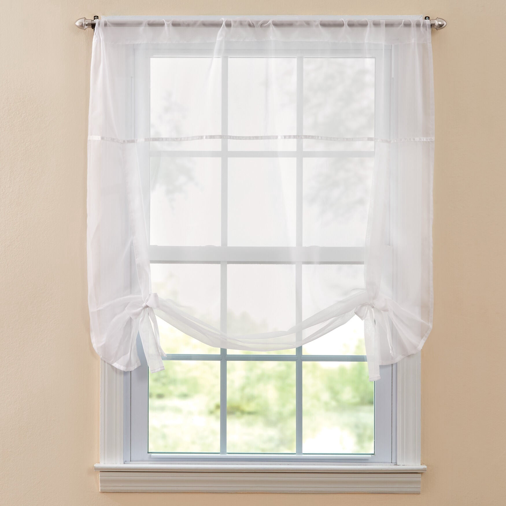 BrylaneHome BH Studio Sheer Voile Tie-Up Shade - Walmart.com