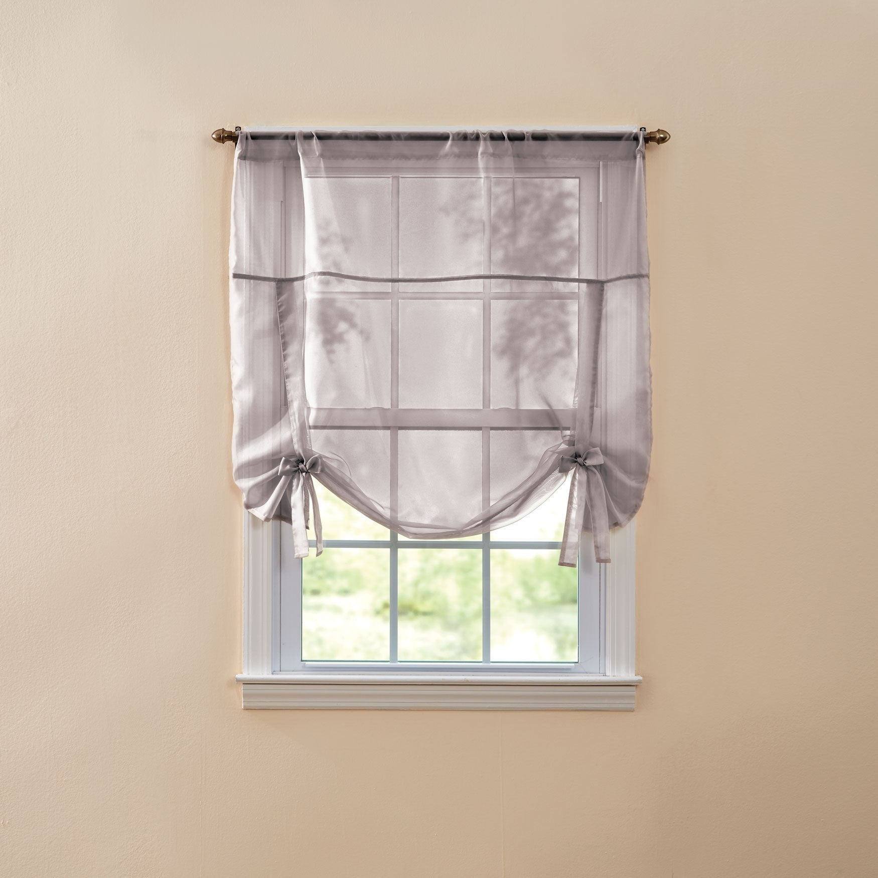 BrylaneHome BH Studio Sheer Voile Tie-Up Shade - Walmart.com