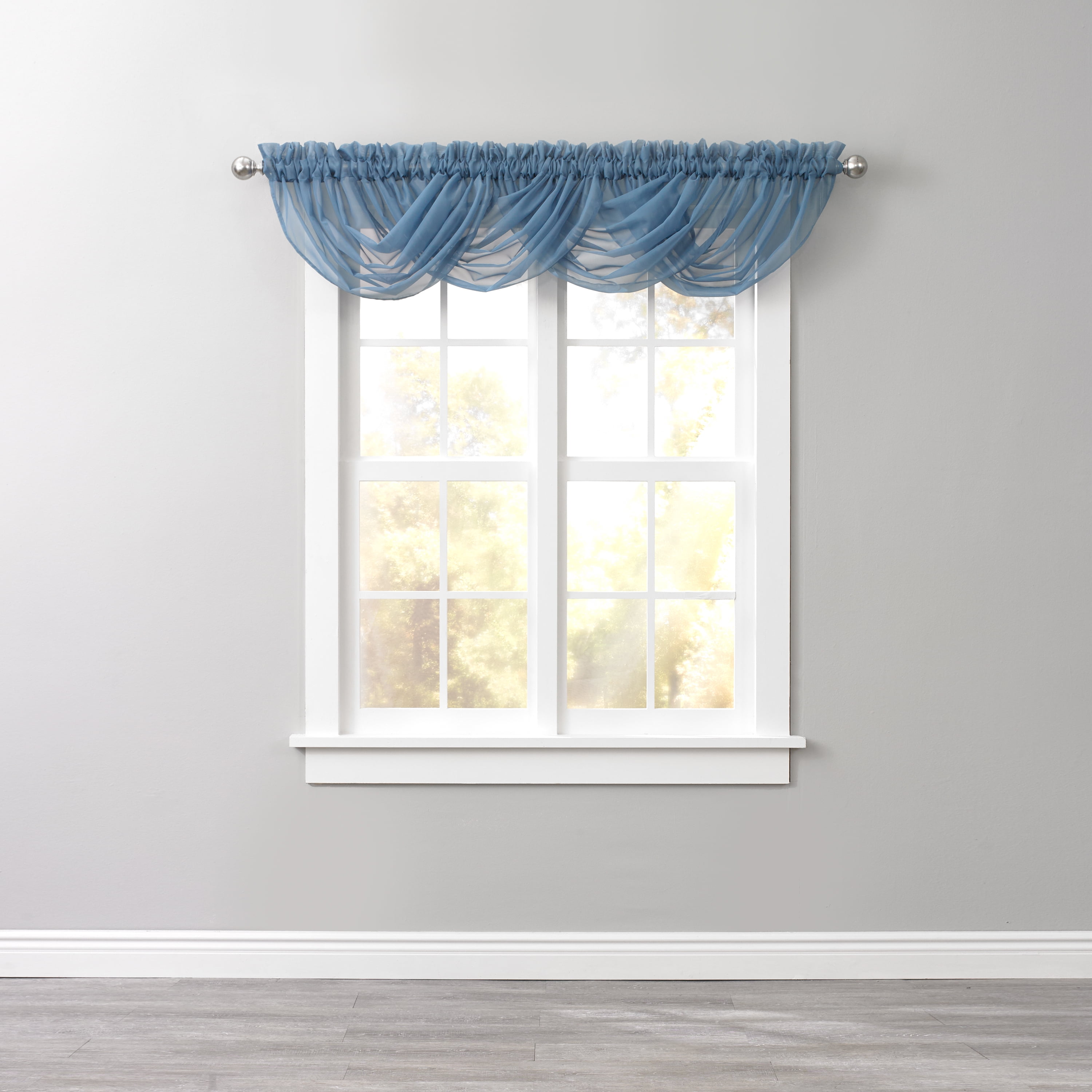 BrylaneHome BH Studio Sheer Voile Toga Valance - Walmart.com