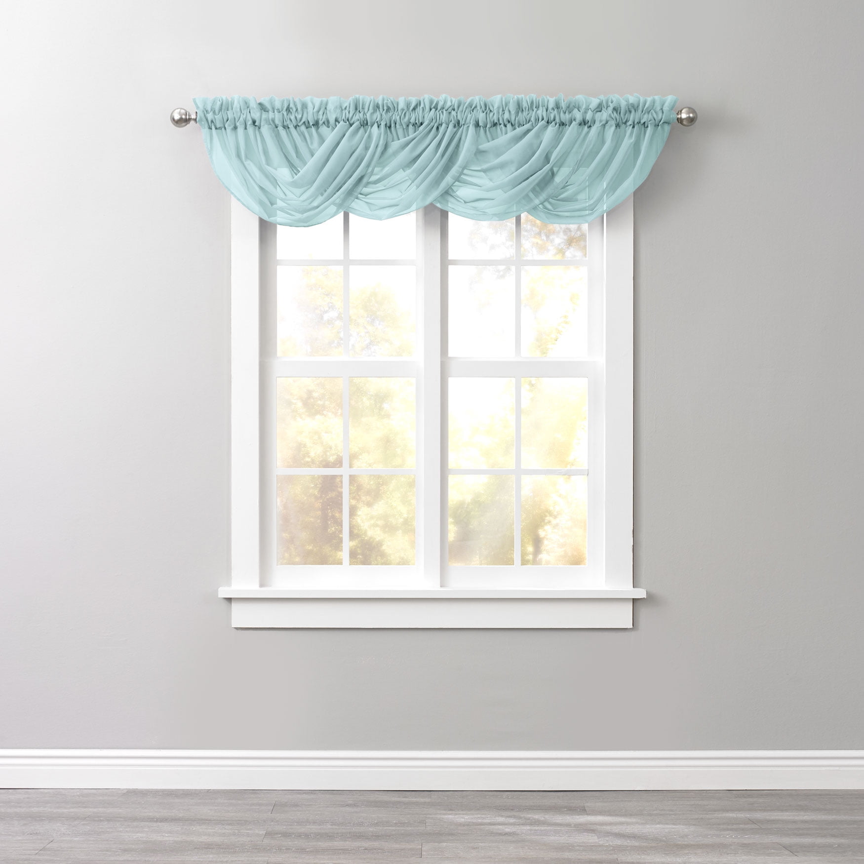 BrylaneHome BH Studio Sheer Voile Toga Valance - Walmart.com