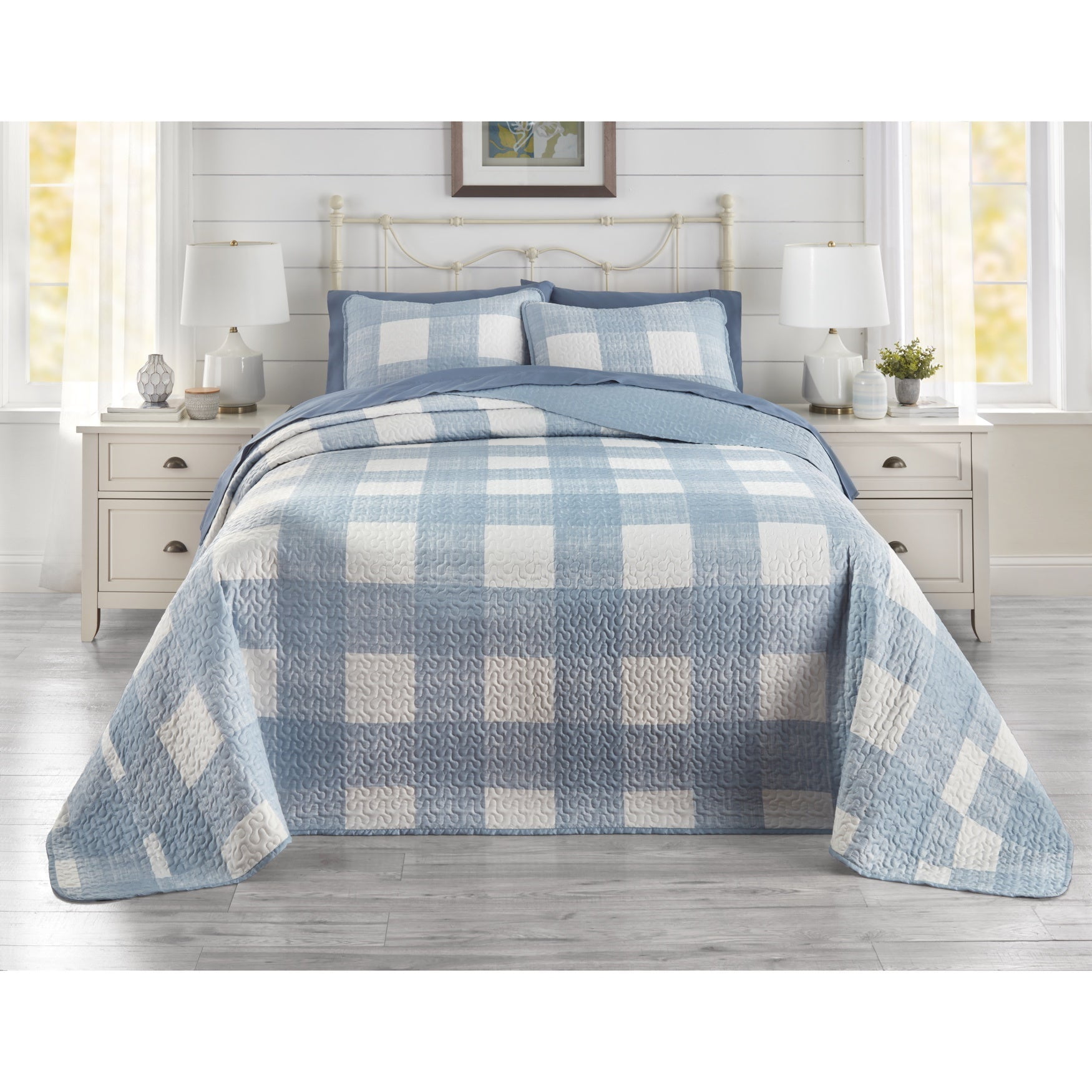 BrylaneHome Bedding BH Studio Reversible Two-Tone Ultra Soft Quilted ...