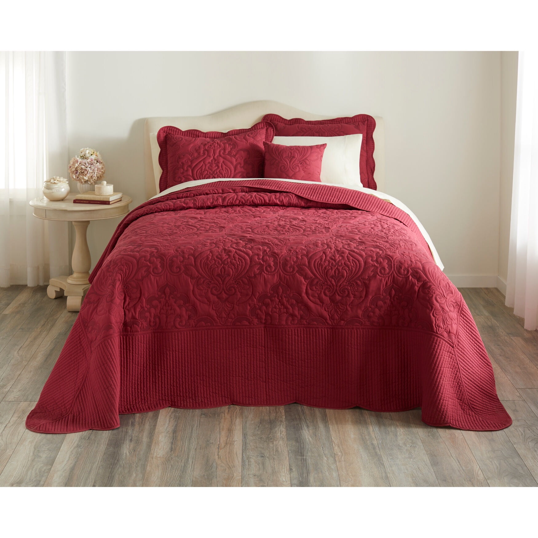 BrylaneHome Bedding Lightweight All Season Modern Amelia Quilted Damask ...