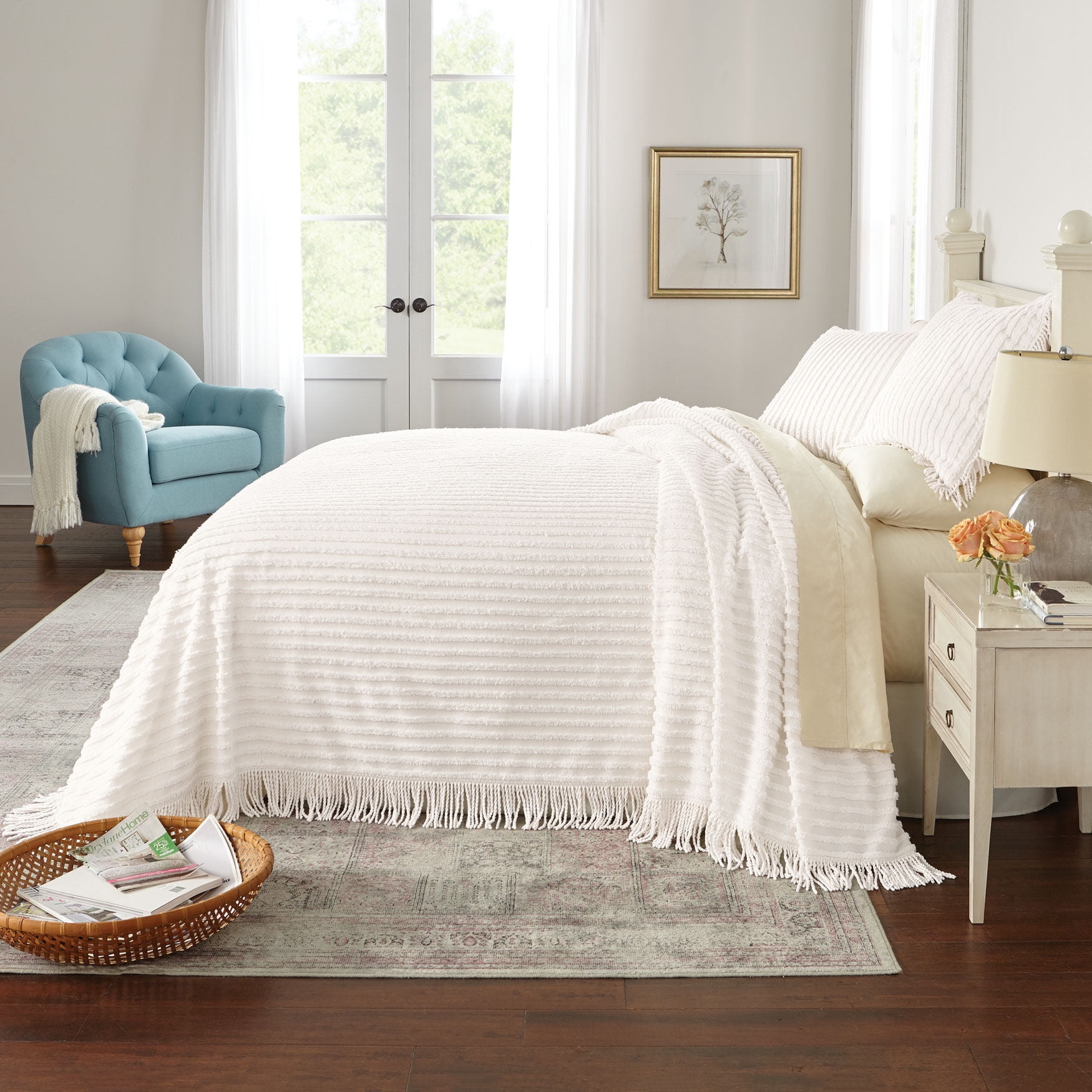 BrylaneHome Bedding Oversized Ultra Soft Cotton Chenille Bedspread ...